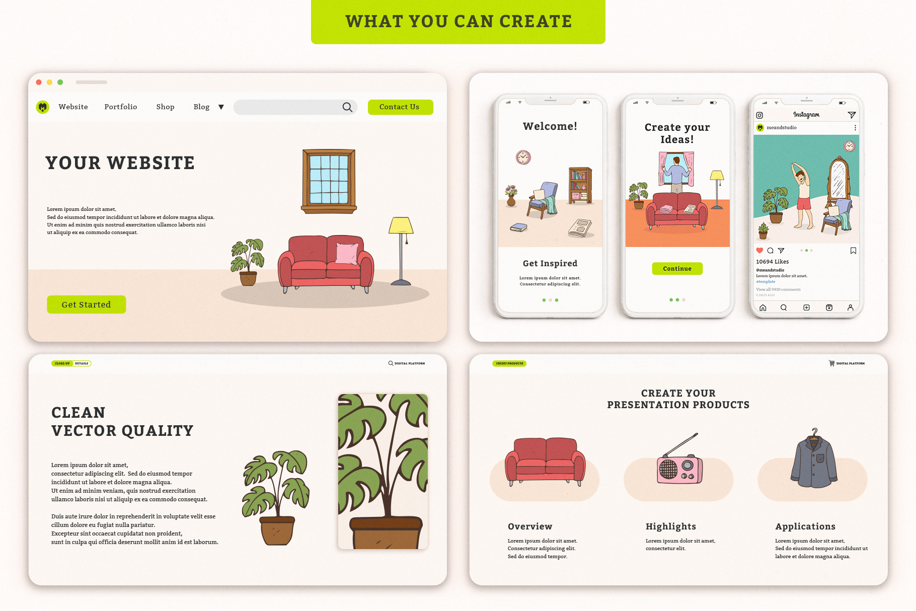 Morning Routine Cozy Home Vector Illustration Set by MEANDSTUDIO on ...