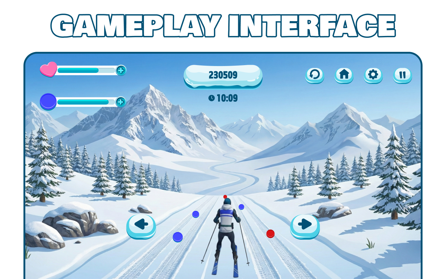 SNOWRUSH – Endless Skiing Game UI by Kamran Hussain on Dribbble