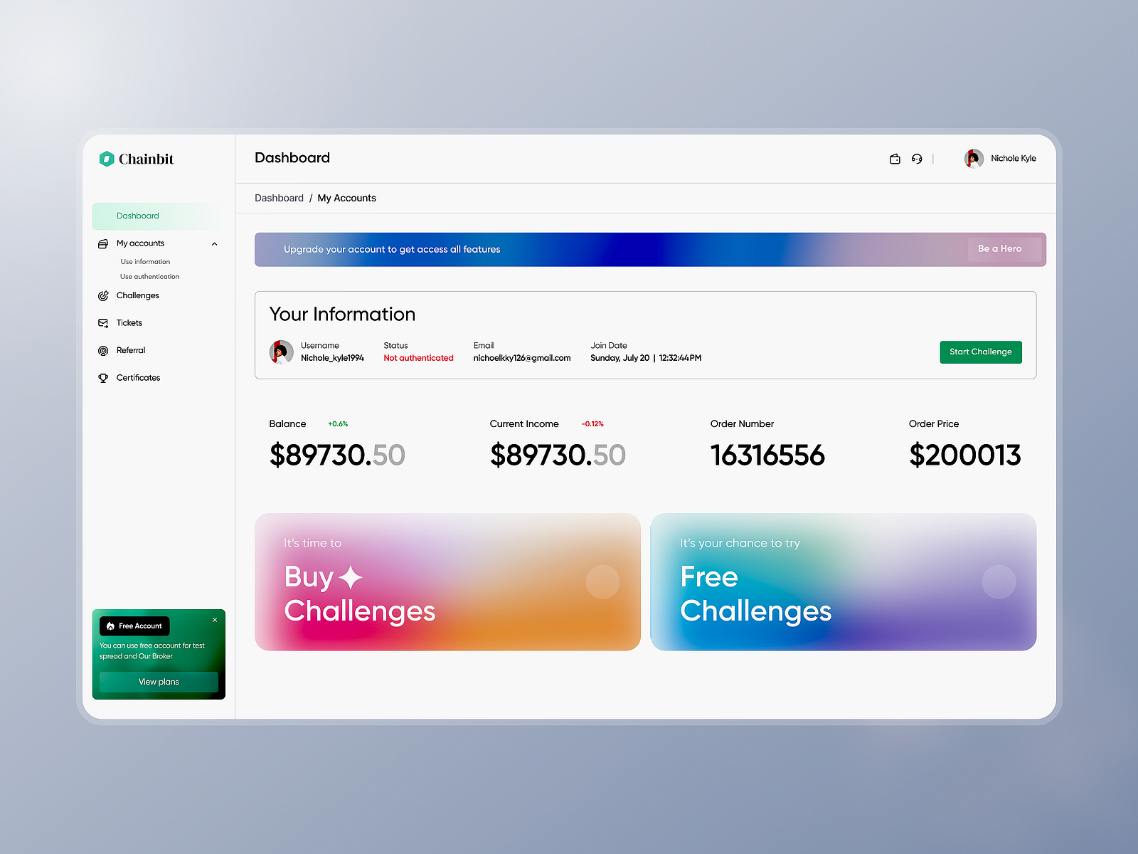 Finance Dashboard UI — Account Overview by Majid Manavi on Dribbble