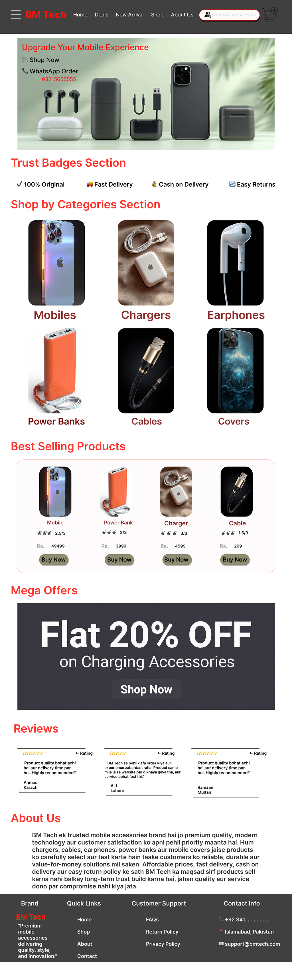 Modern E-Commerce Website for BM Tech by Abdul Rauf on Dribbble