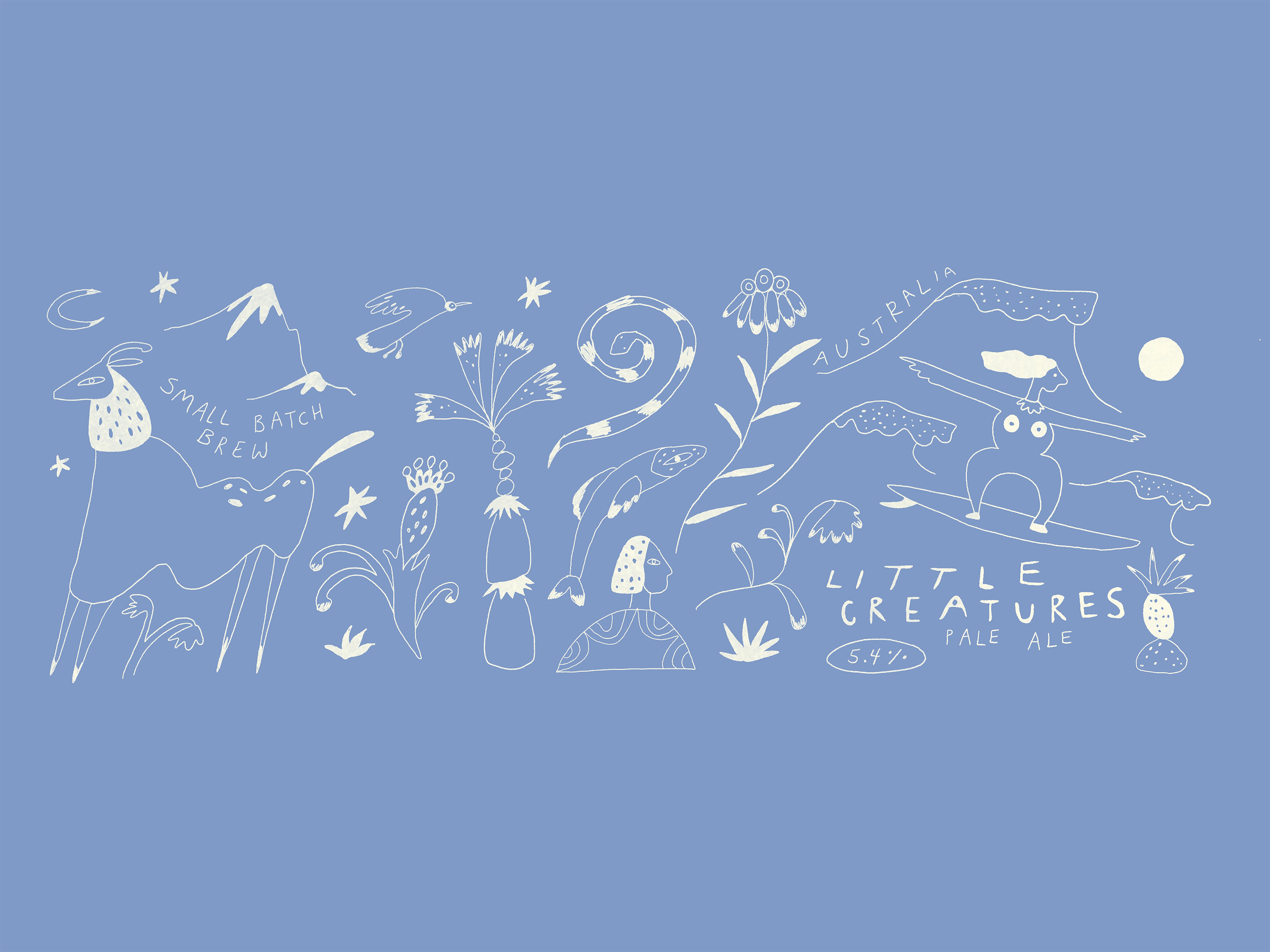 Craft Beer Can Label Illustration Mockup | Surf & Folk Art by Tropicool ...