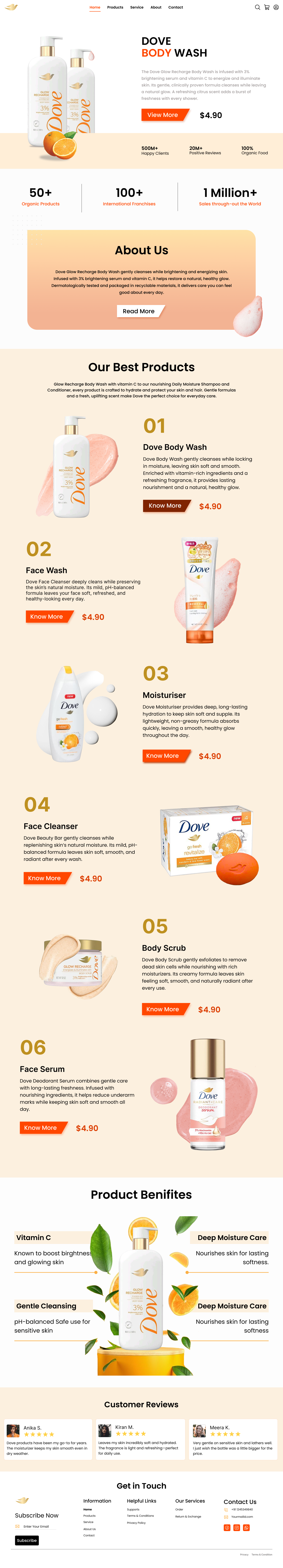 Dove Body wash Website by Reeya Maru on Dribbble