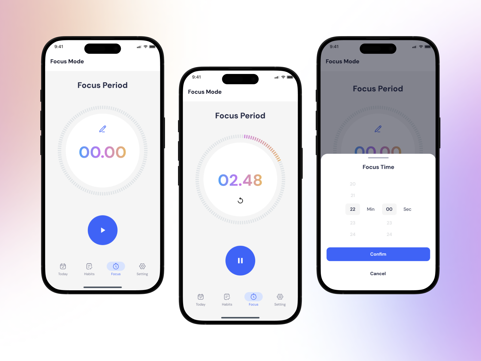Focus Timer Habit Tracker Mobile App UI UX Design by IdeatedLab ...