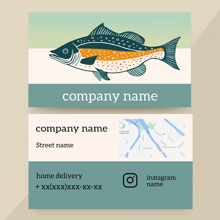 fish shop business card by Anastasia on Dribbble