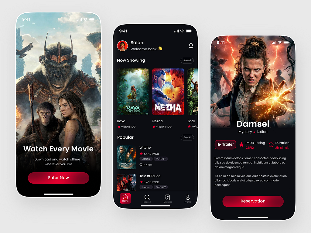 Movie Streaming App UI Design – Watch Anytime, Anywhere by Habibur ...