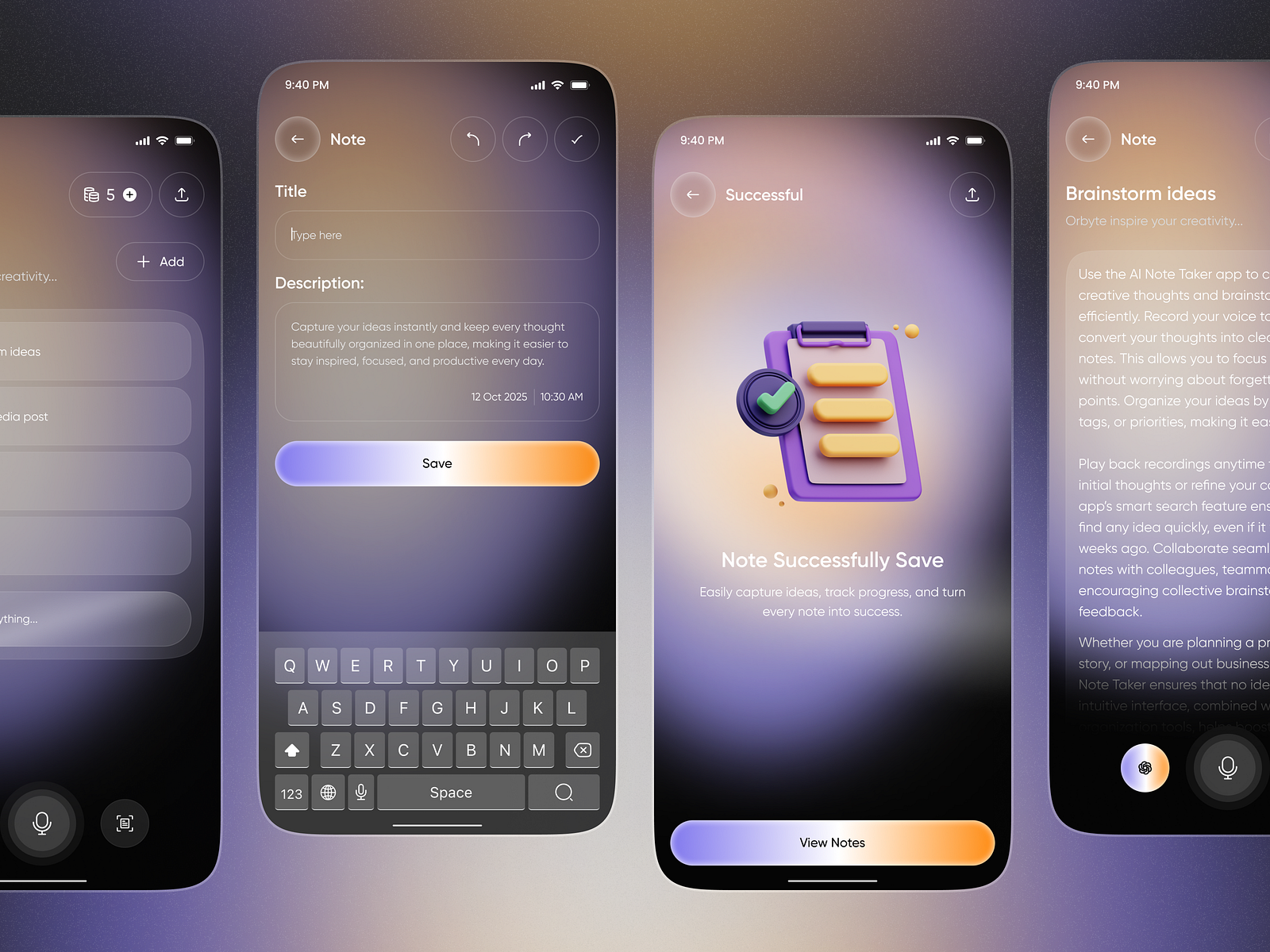 AI Note Taking App UI Design by Imran Jakir on Dribbble