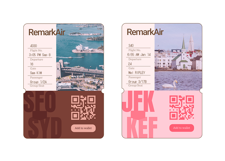 exercise: digital boarding pass design by AM on Dribbble
