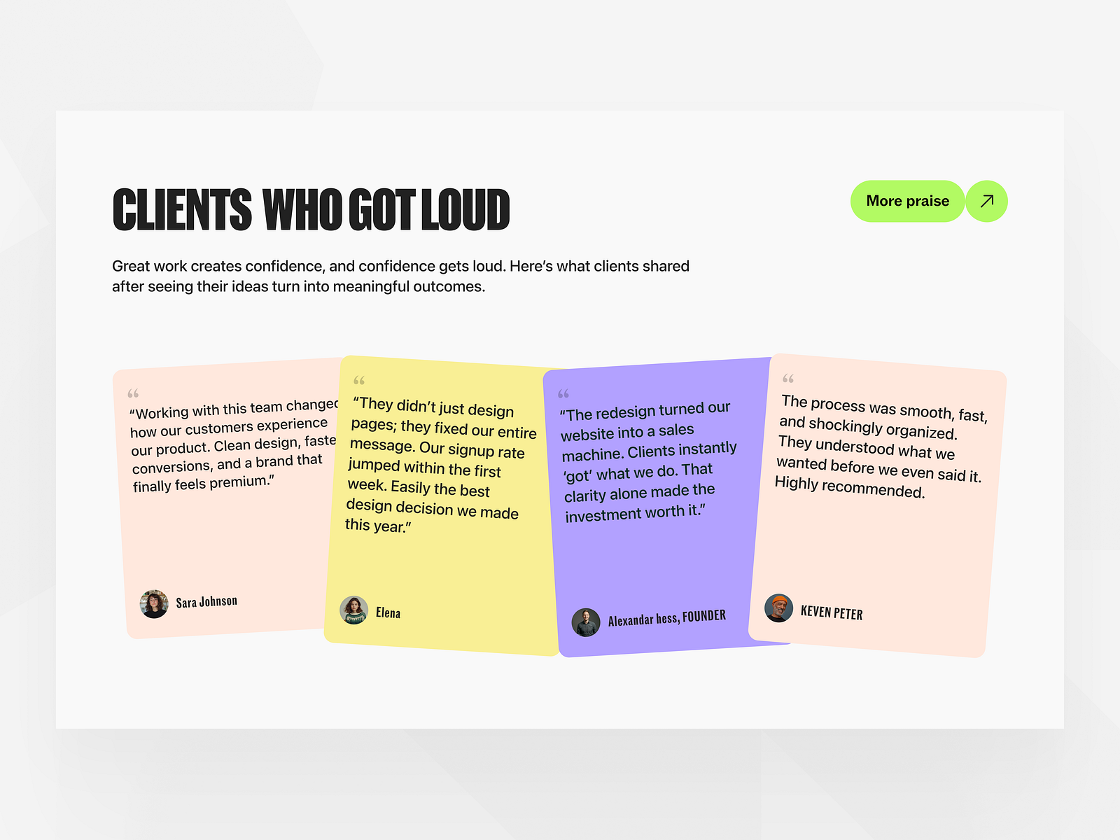 Testimonial section design by Muhammad Suleman on Dribbble