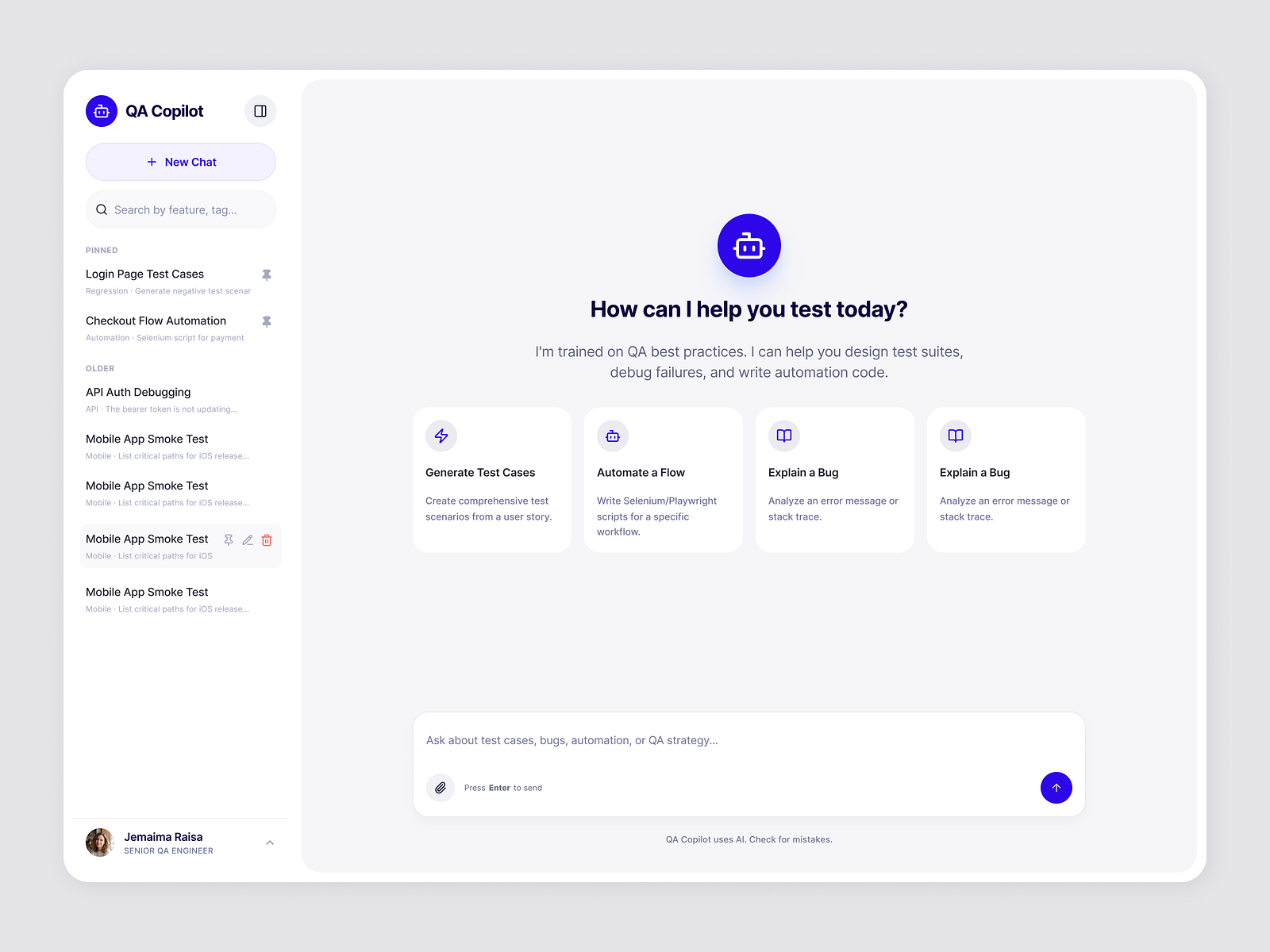 QA Copilot - AI Powered Testing Assistant App by Nurul Amin for ...