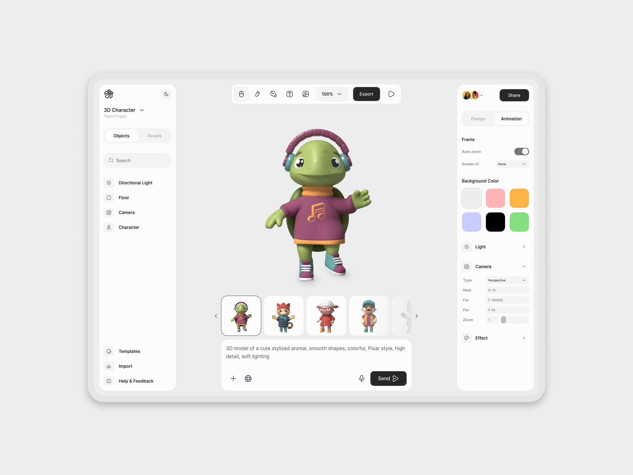 3D Character Editor UI — Light & Dark Mode by Hossein Kordipour on Dribbble