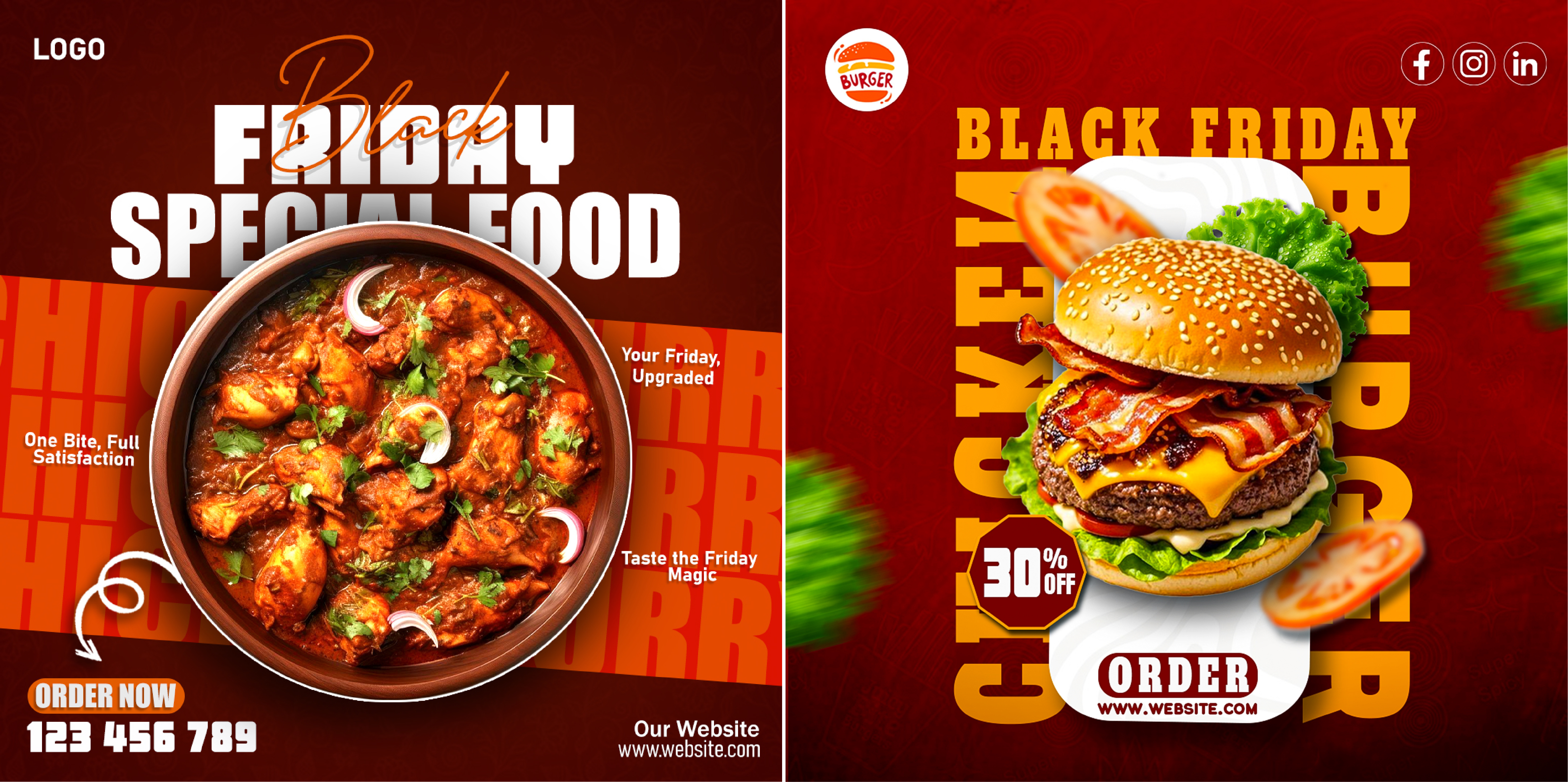 Social Media Food Poster by Protim Dey on Dribbble