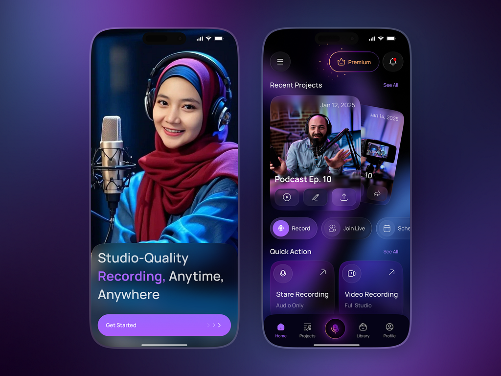 Studio-Quality Podcast Recording Mobile App Design by UI Mostofa ...