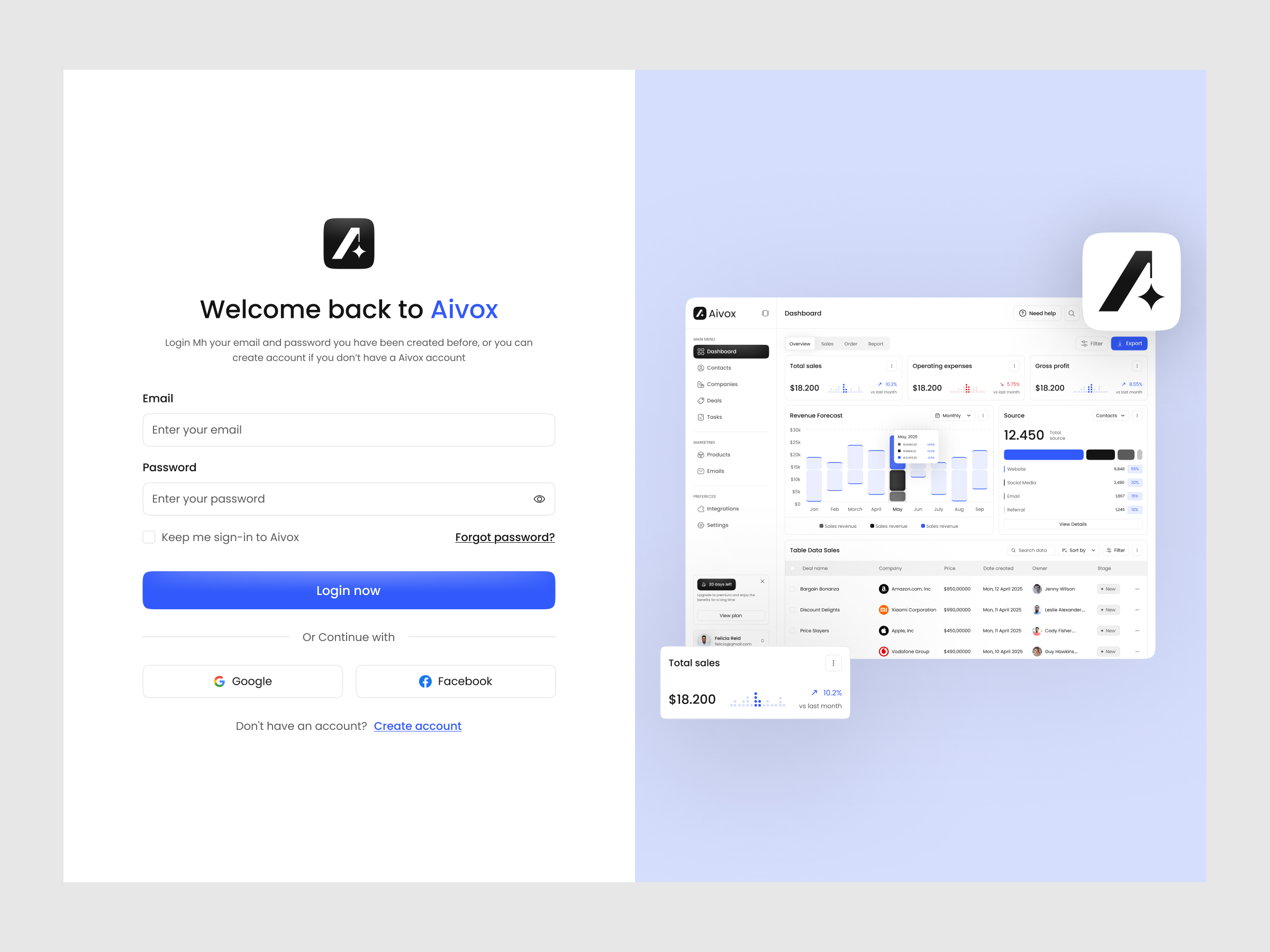 Login UI with Multiple Auth Options by Musa on Dribbble