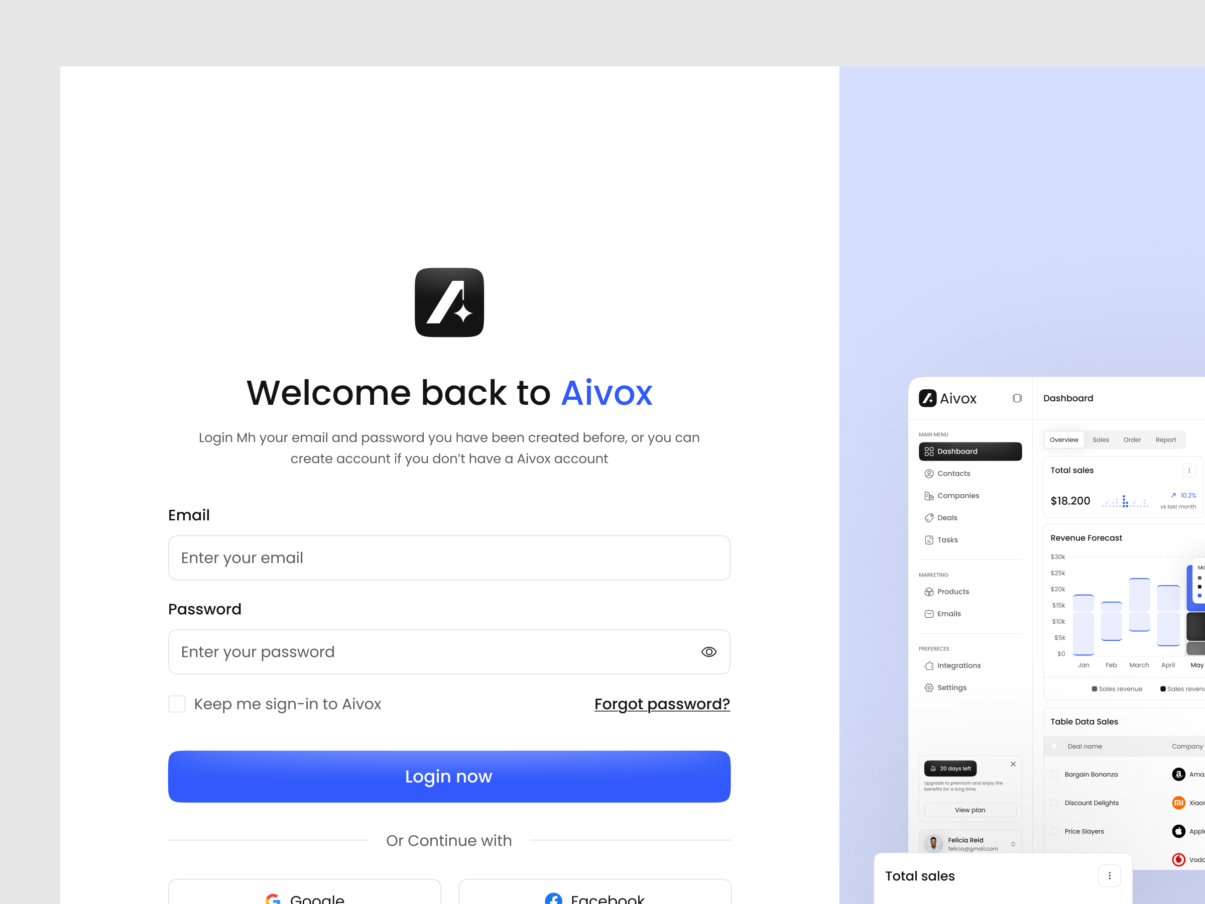 Login UI with Multiple Auth Options by Musa on Dribbble