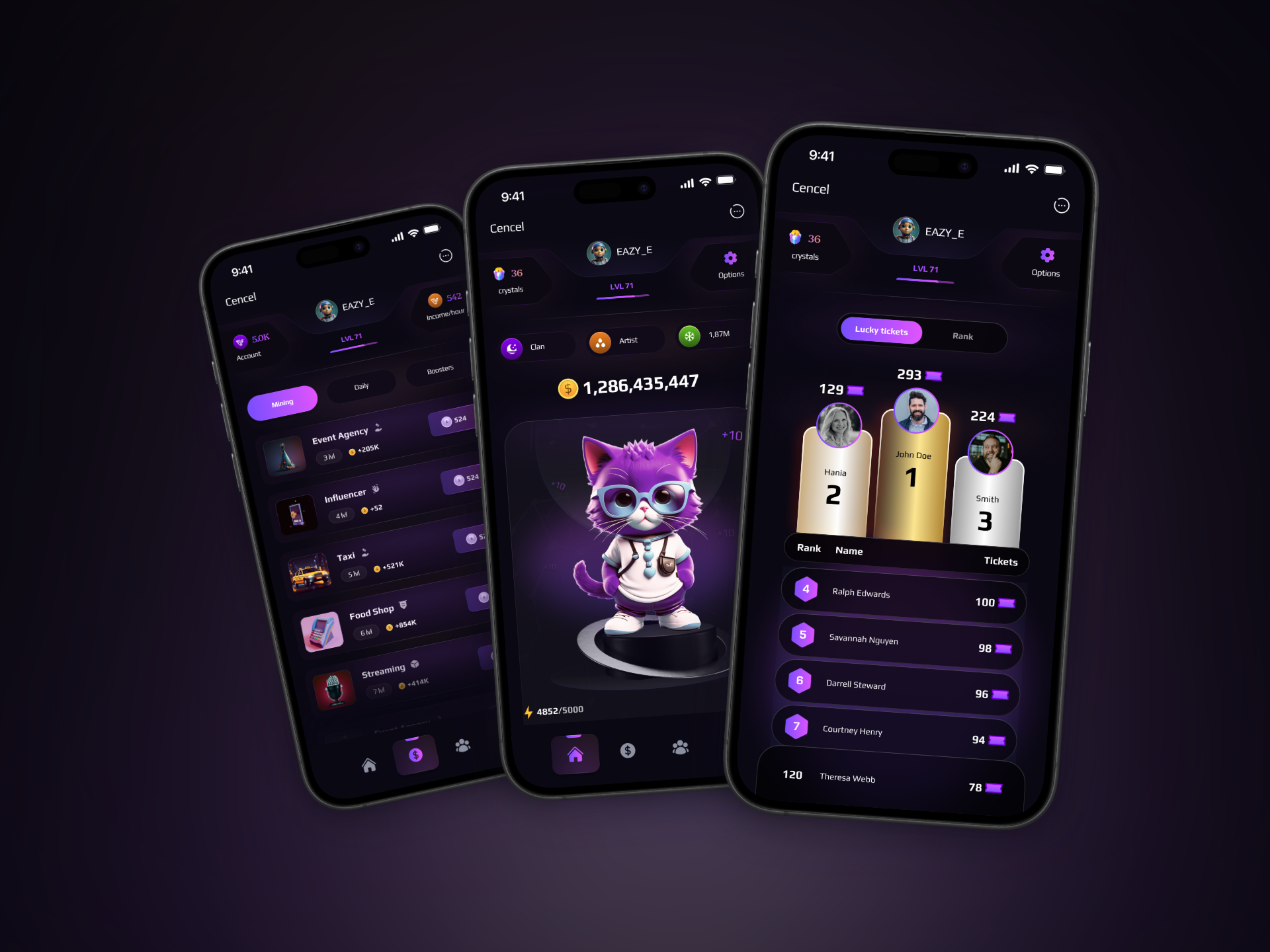 Crypto Mining Game App UI Design by Md Abdus Salam on Dribbble