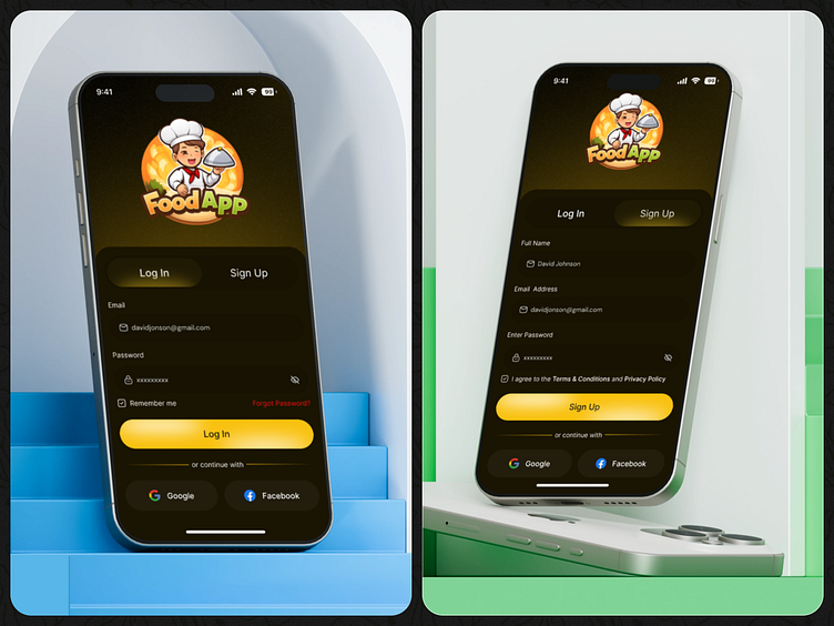 Food Delivery App – Login & Sign Page by Blend wrk UI/UX for Blend wrk ...