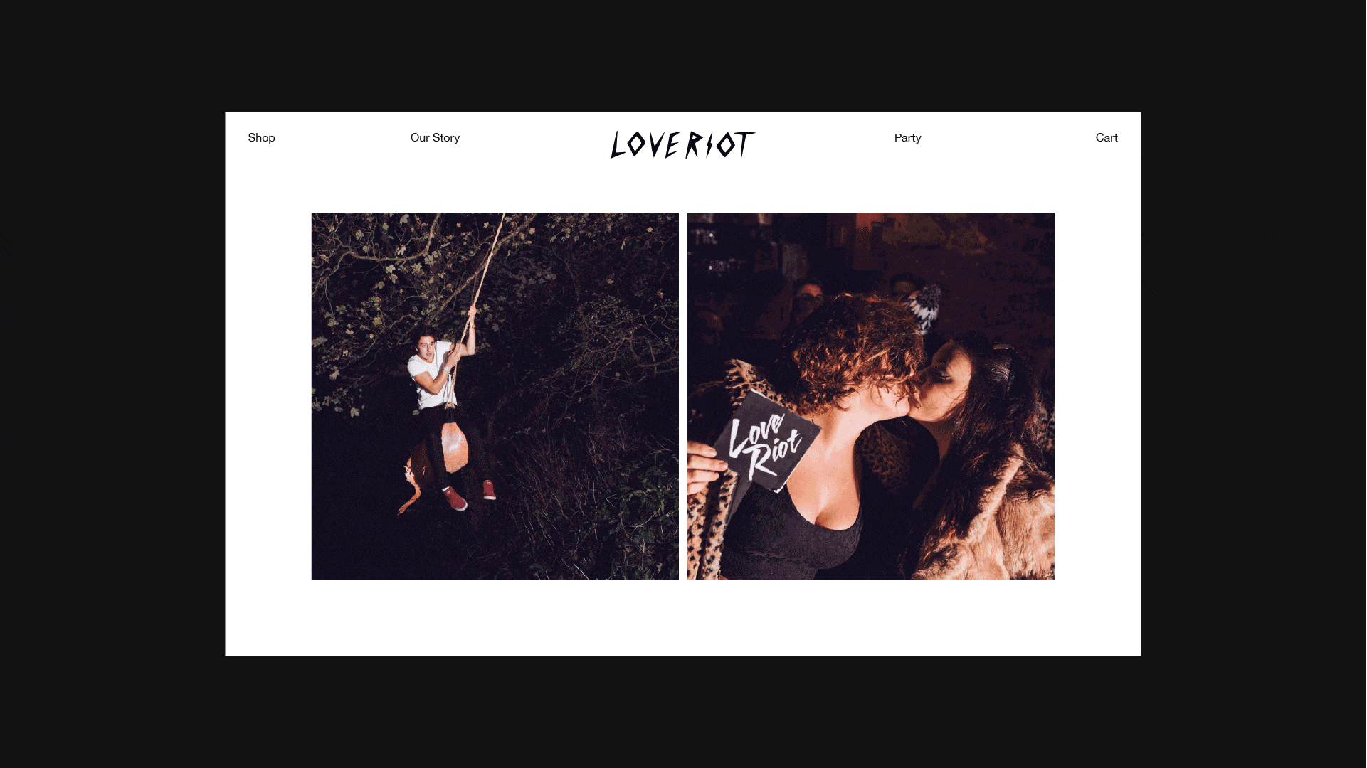 Webdesign for Love Riot by Keara Murphy on Dribbble