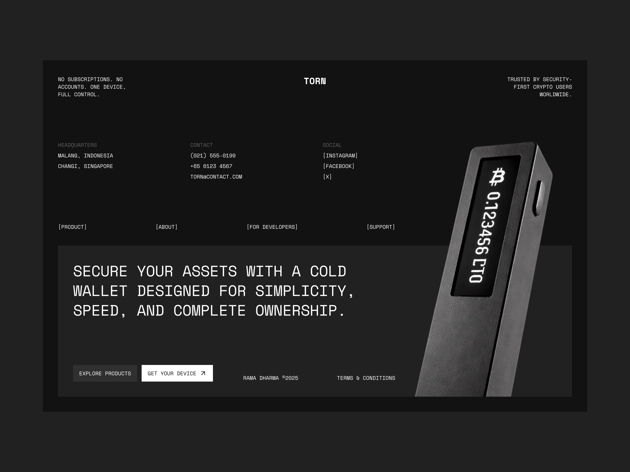 TORN : Crypto Cold Wallet - Web3 Landing Page Animation by Rama Dharma ...