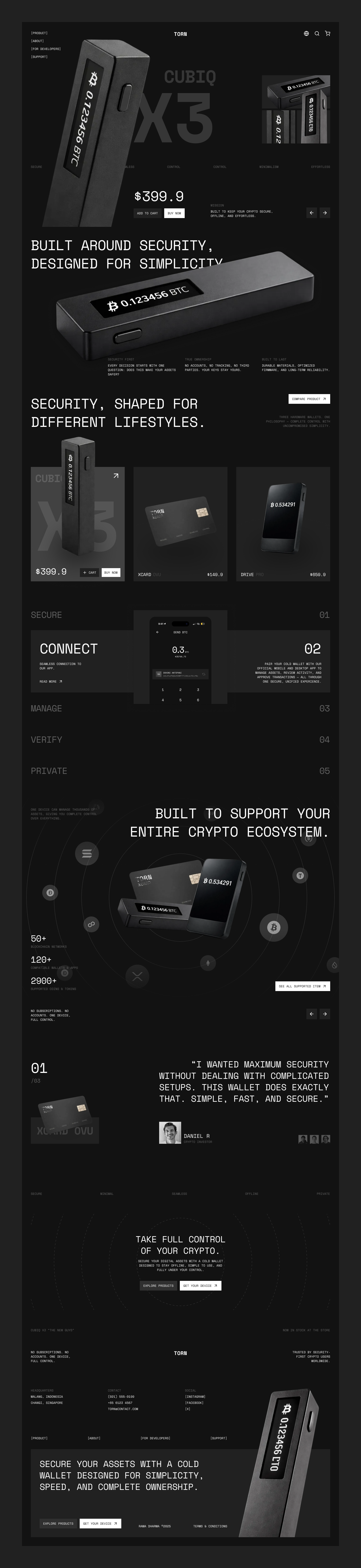 TORN : Crypto Cold Wallet - Web3 Landing Page Animation by Rama Dharma ...