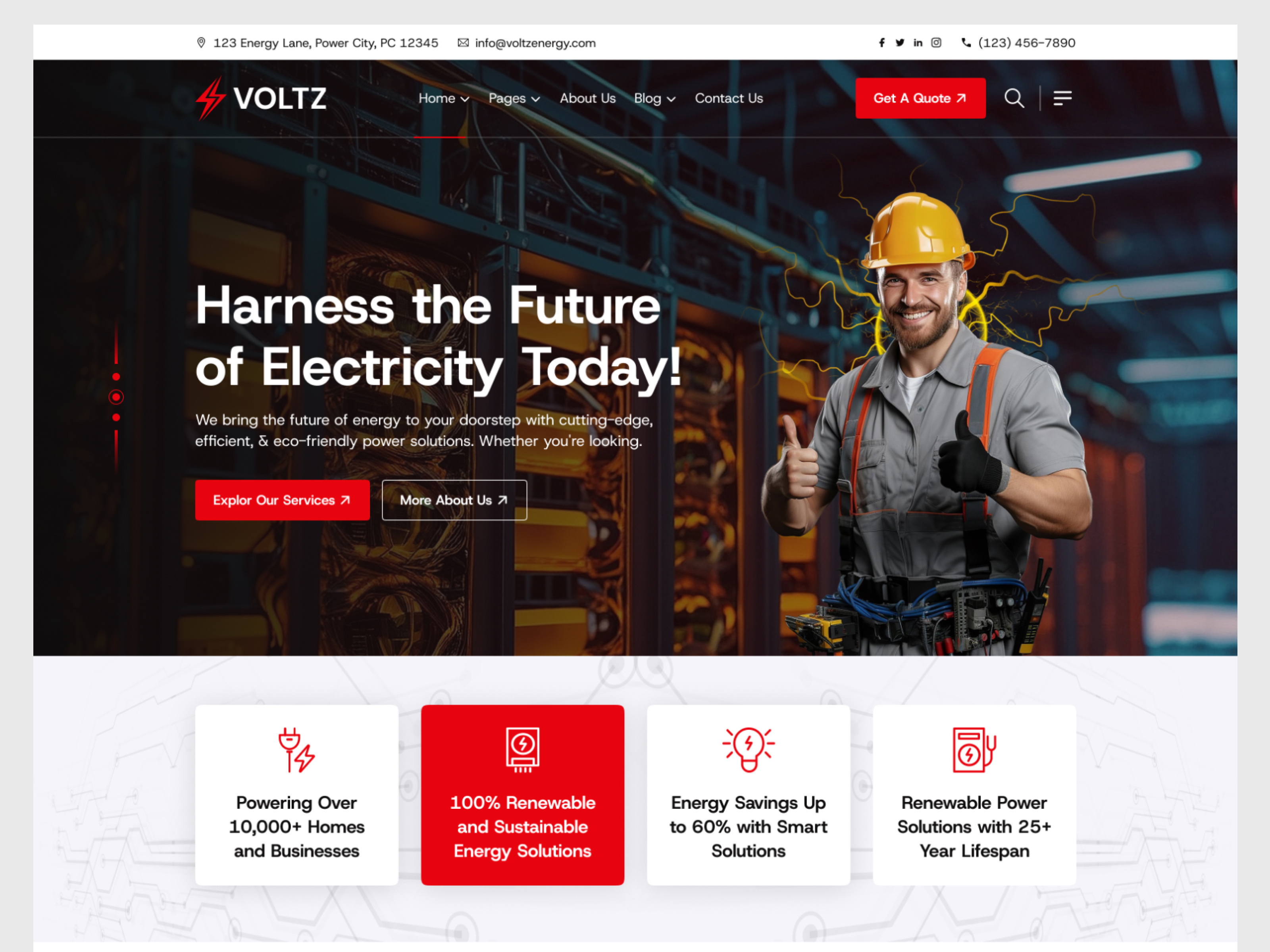 Power & Electricity Services Website Design by FleexStudio | Web Design ...