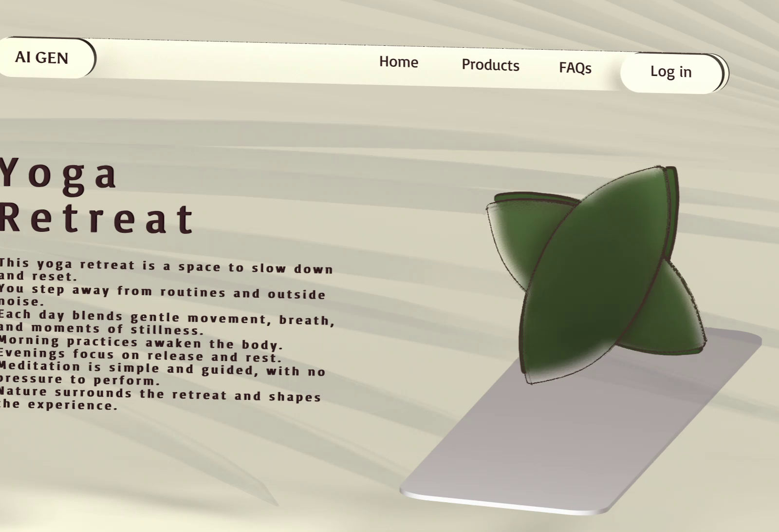 Yoga Retreat Landing page web design 3D Animation by Oana Gavrila on ...