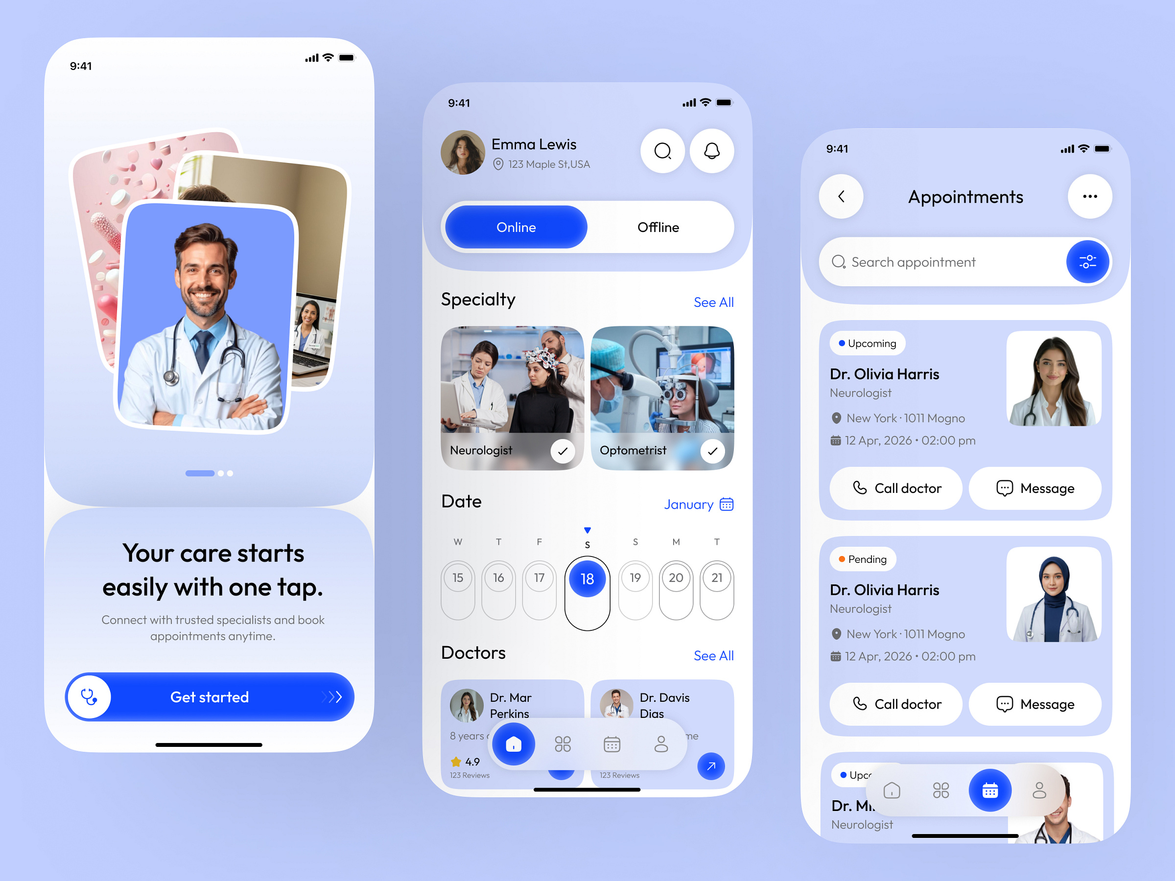 Online Doctor Booking App by Ahsan Habib on Dribbble