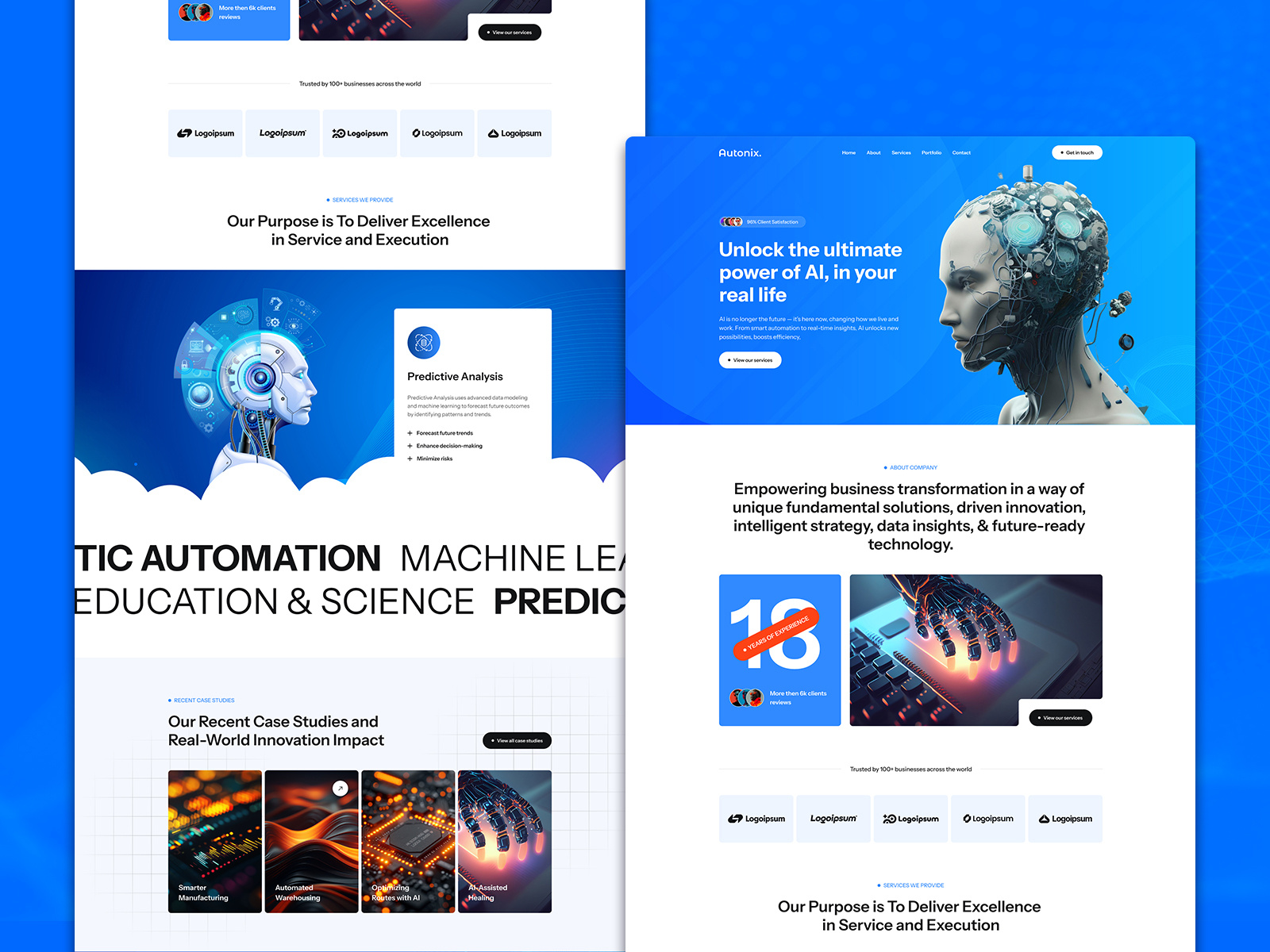 Autonix - AI & Robotics Figma Template by NextCode Solutions on Dribbble