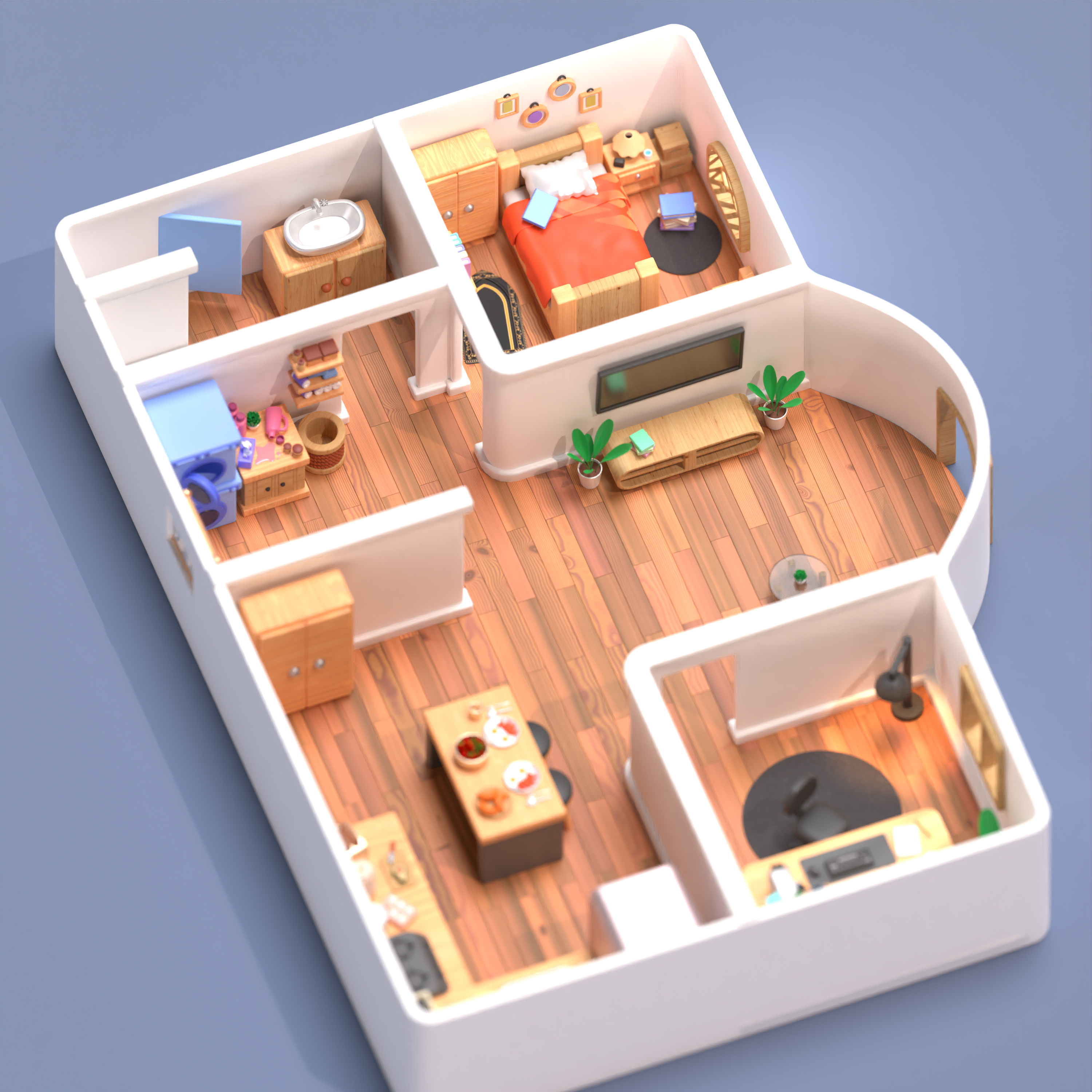 Cozy Isometric Home Interior by Rully Herdian on Dribbble