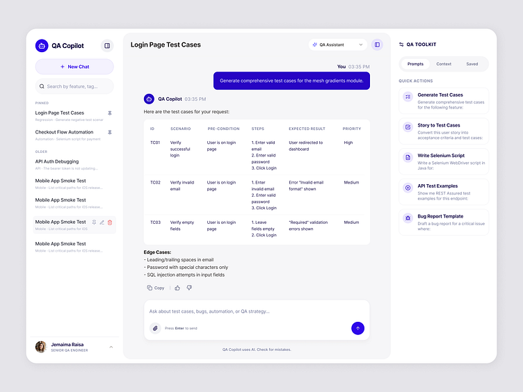 QA Copilot - AI Powered Testing Assistant by Nurul Amin for Zendeeps on ...