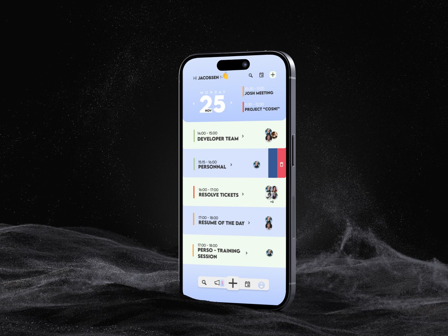 Calm calendar app - UI by Corentin FRIBOURG on Dribbble