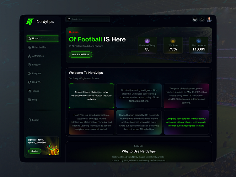 Sports Dashboard by Ideal Solution on Dribbble
