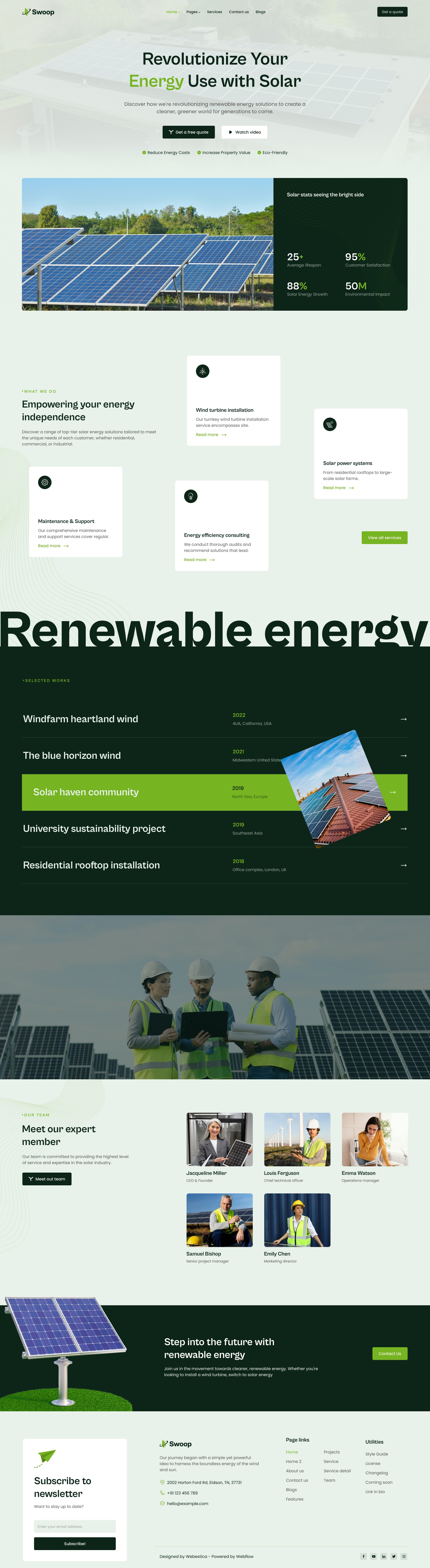 Solar and Wind Energy Website Template by Prashant Tandel on Dribbble