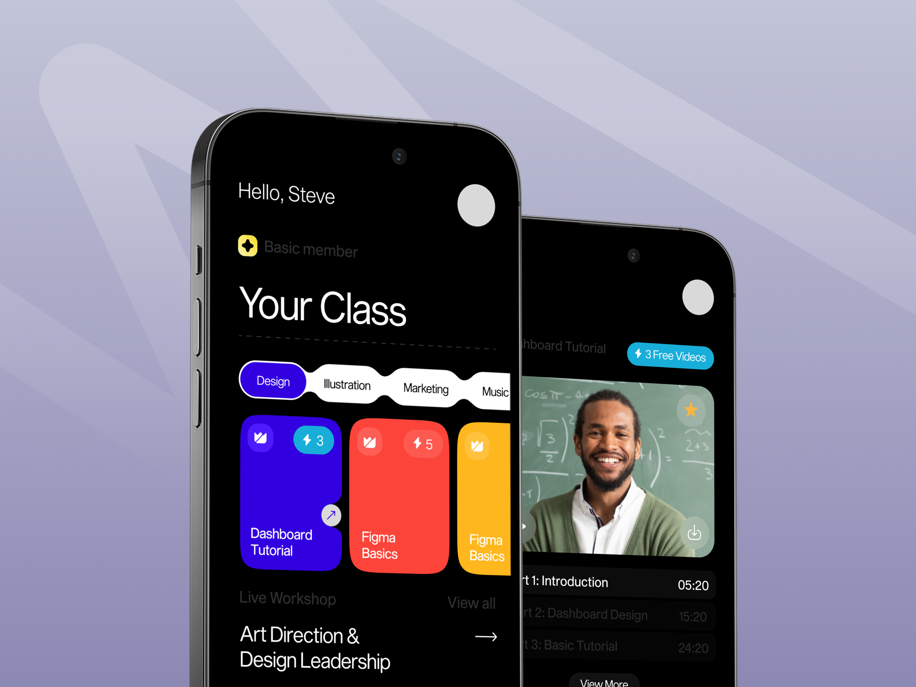 learning mobile application ui design by Roohi Koohi on Dribbble