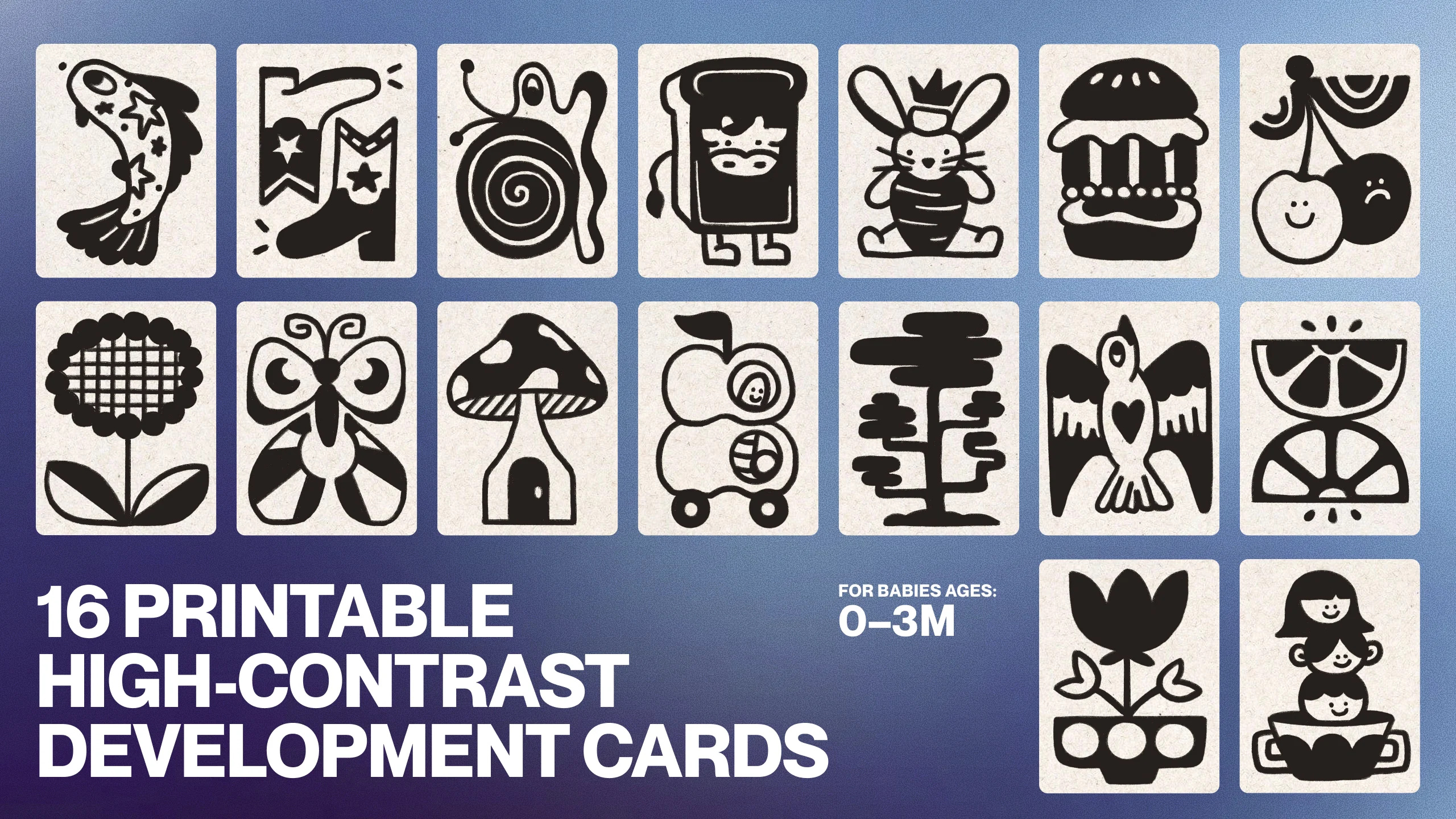 High-Contrast Development Cards for Babies by Jackie Kao on Dribbble