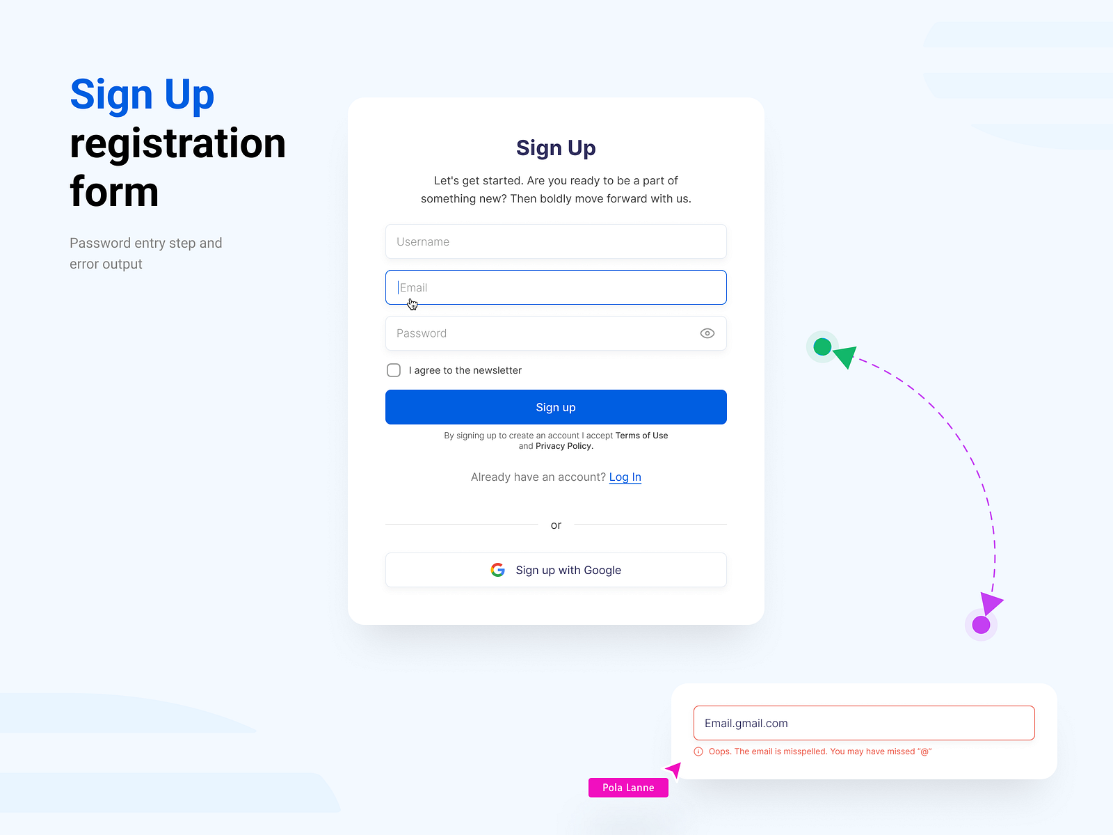 Sign Up page | UX by Valeria SAViNA on Dribbble