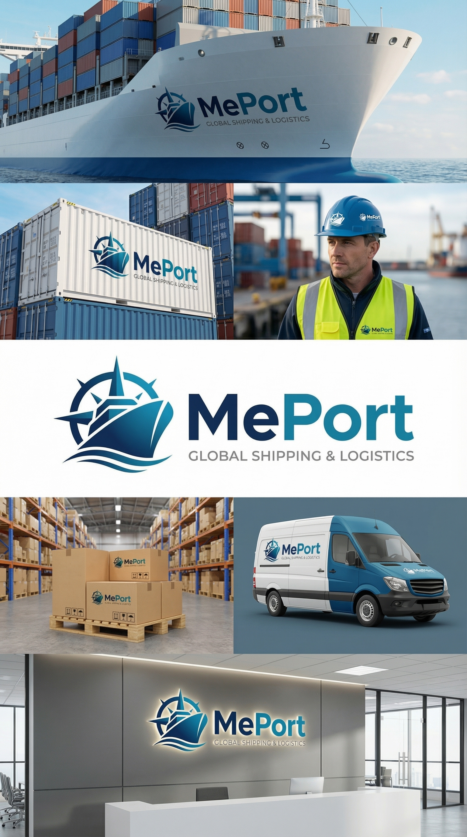MePort Shipping Logo | Modern Maritime Brand Identity by Logo Axis on ...