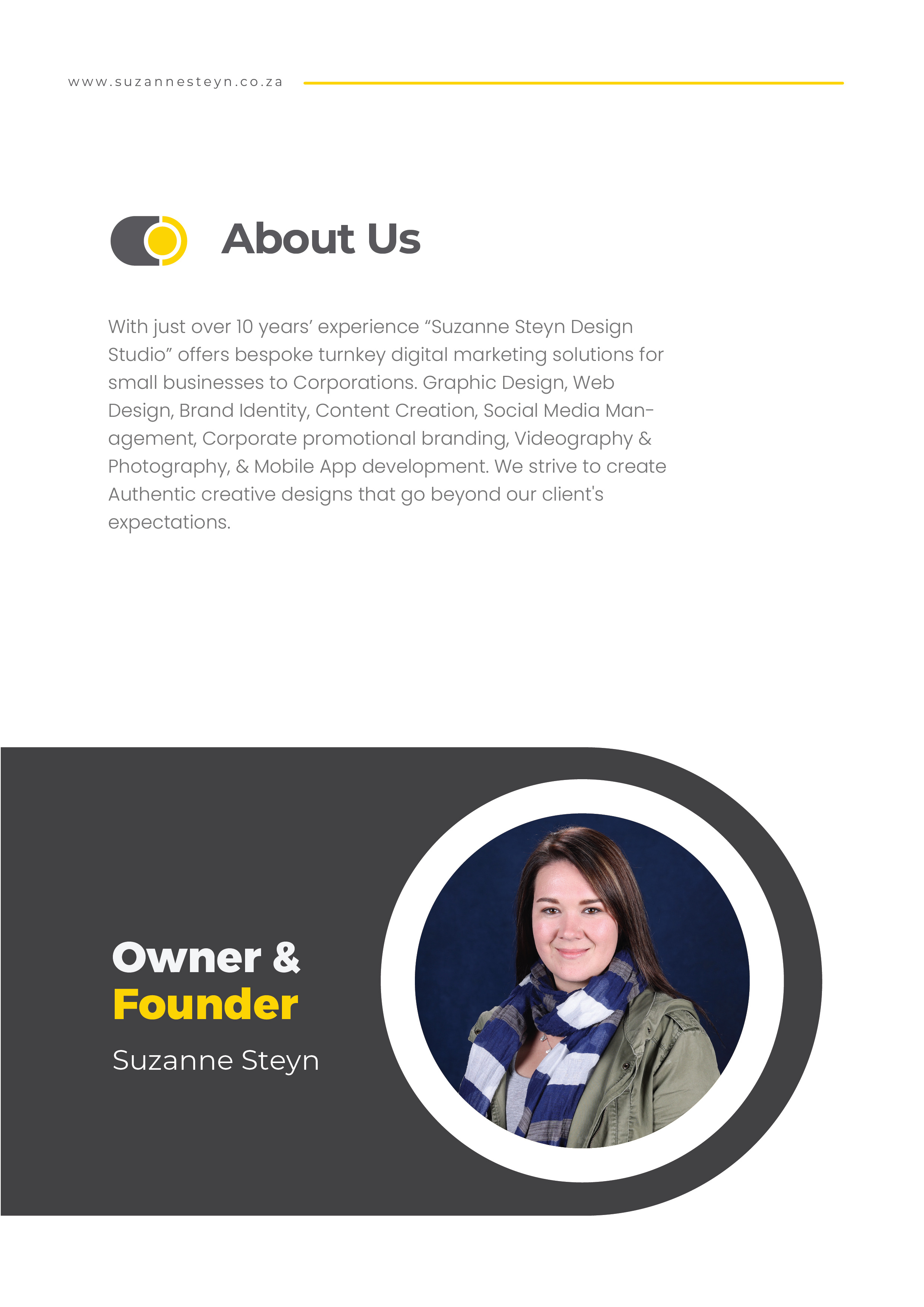 Company Brochure 2026 by Suzanne Steyn on Dribbble