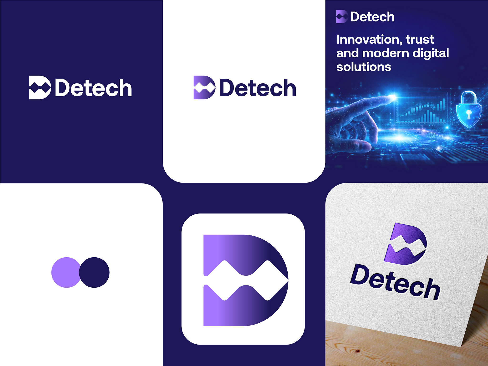 D logo, Detech, logo designer by Md. Sohel Rana on Dribbble