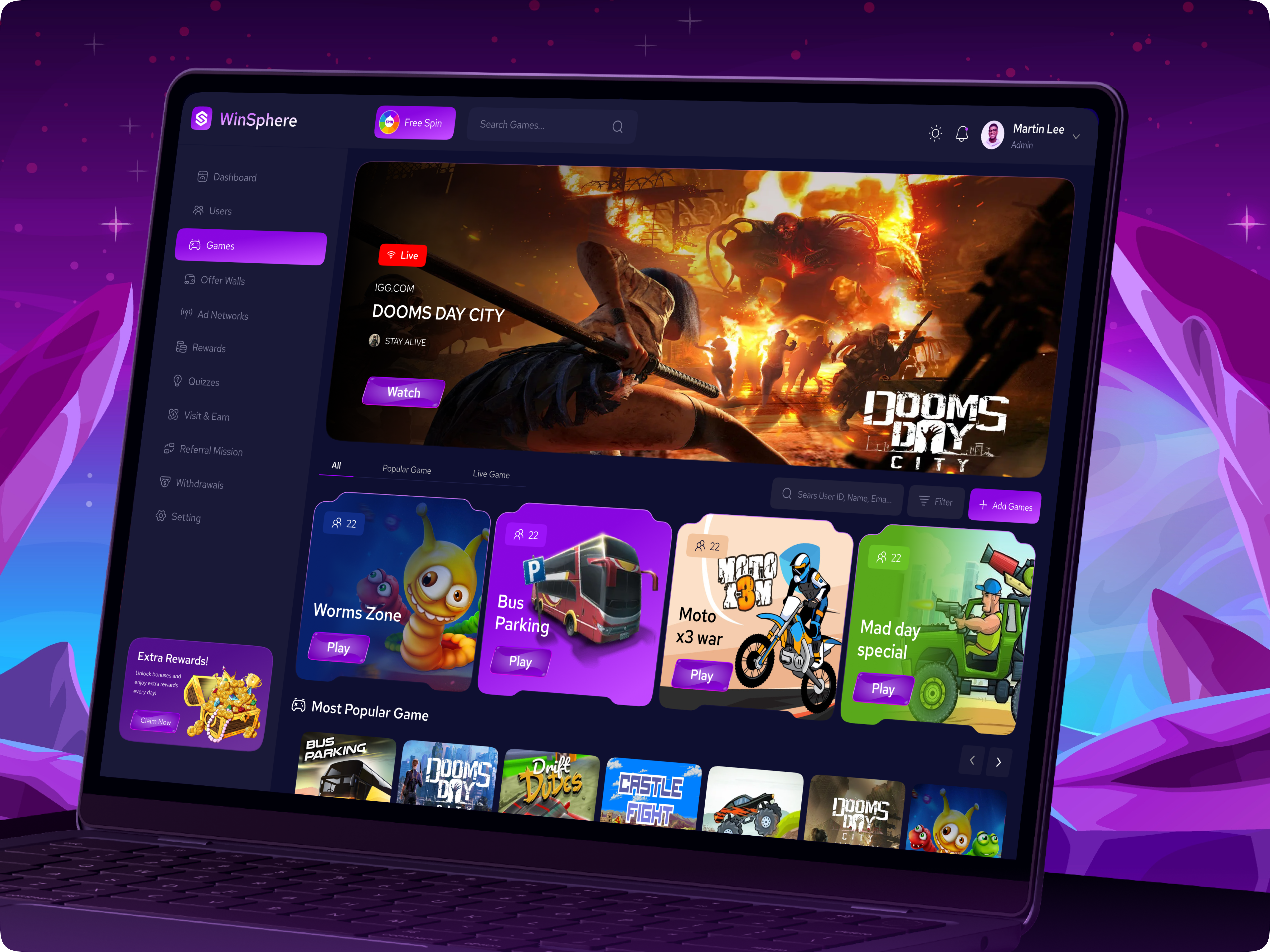 Game Dashboard Design by Faruk Hossain on Dribbble
