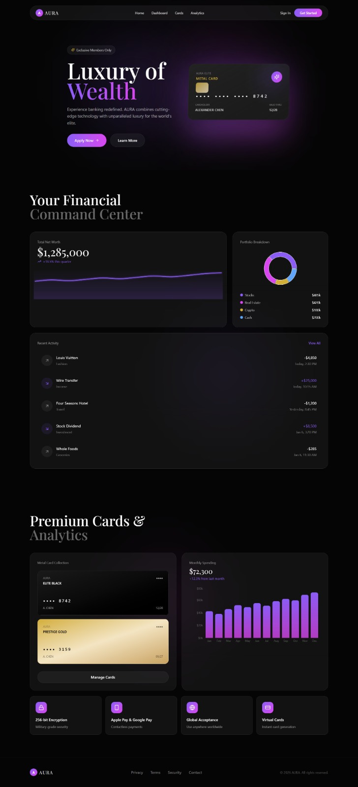 🔮AURA - Luxury of Wealth by Alex Wilson on Dribbble