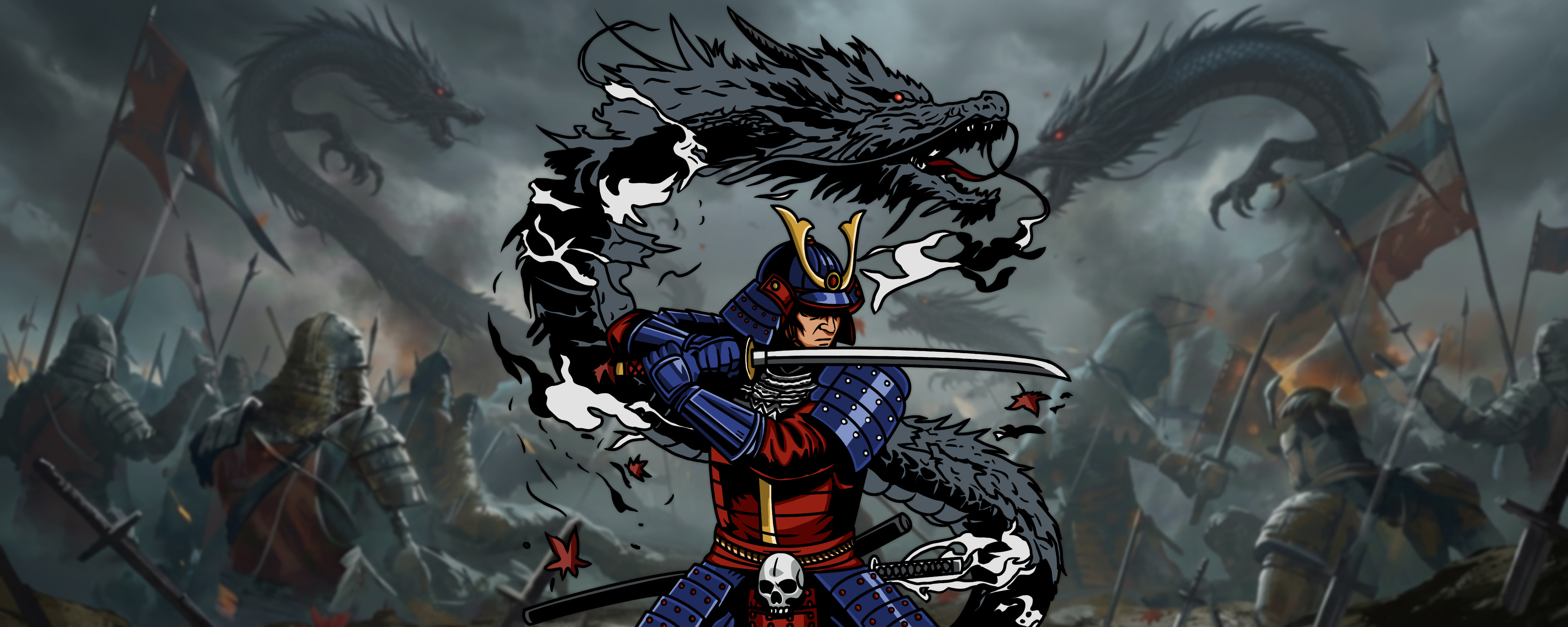 Samurai Mascot Logo Design with Custom Banner by Hope on Dribbble