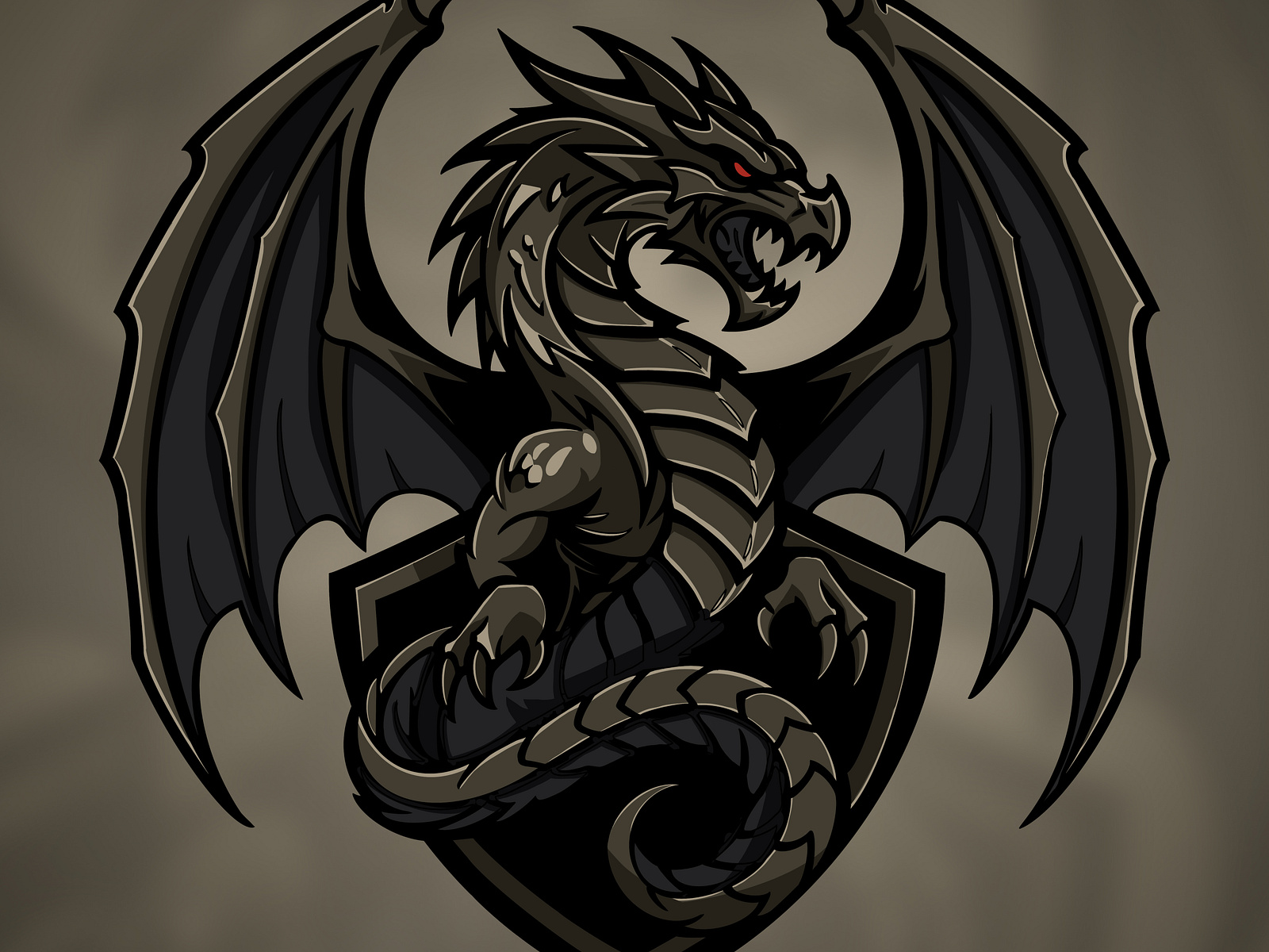 Dark Dragon Mascot Logo Design with Banner by Hope on Dribbble