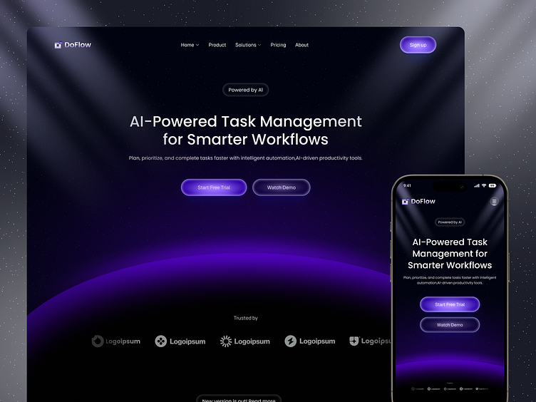 AI Powered SaaS Task Management Landing Page by Sarup Halder for UX ...