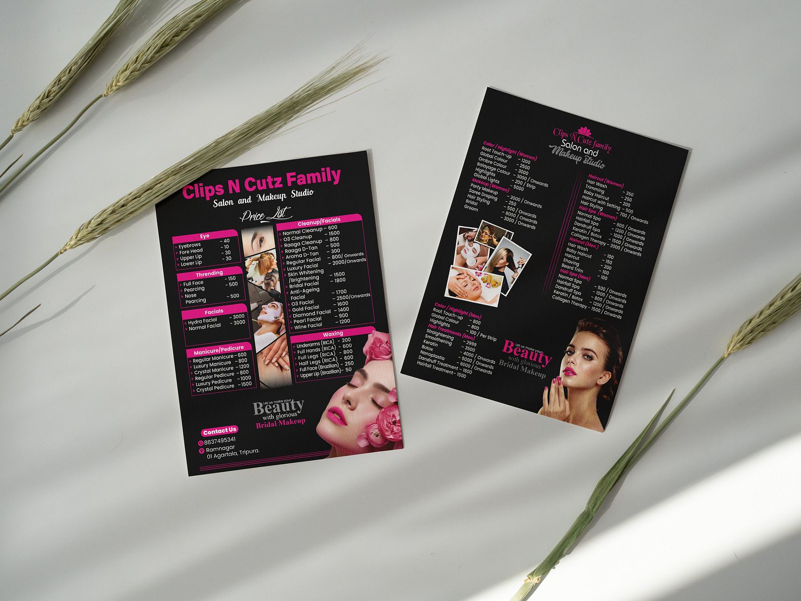 parlour menu card or rate chart photoshop | Deva sarkar by deva Sarkar ...