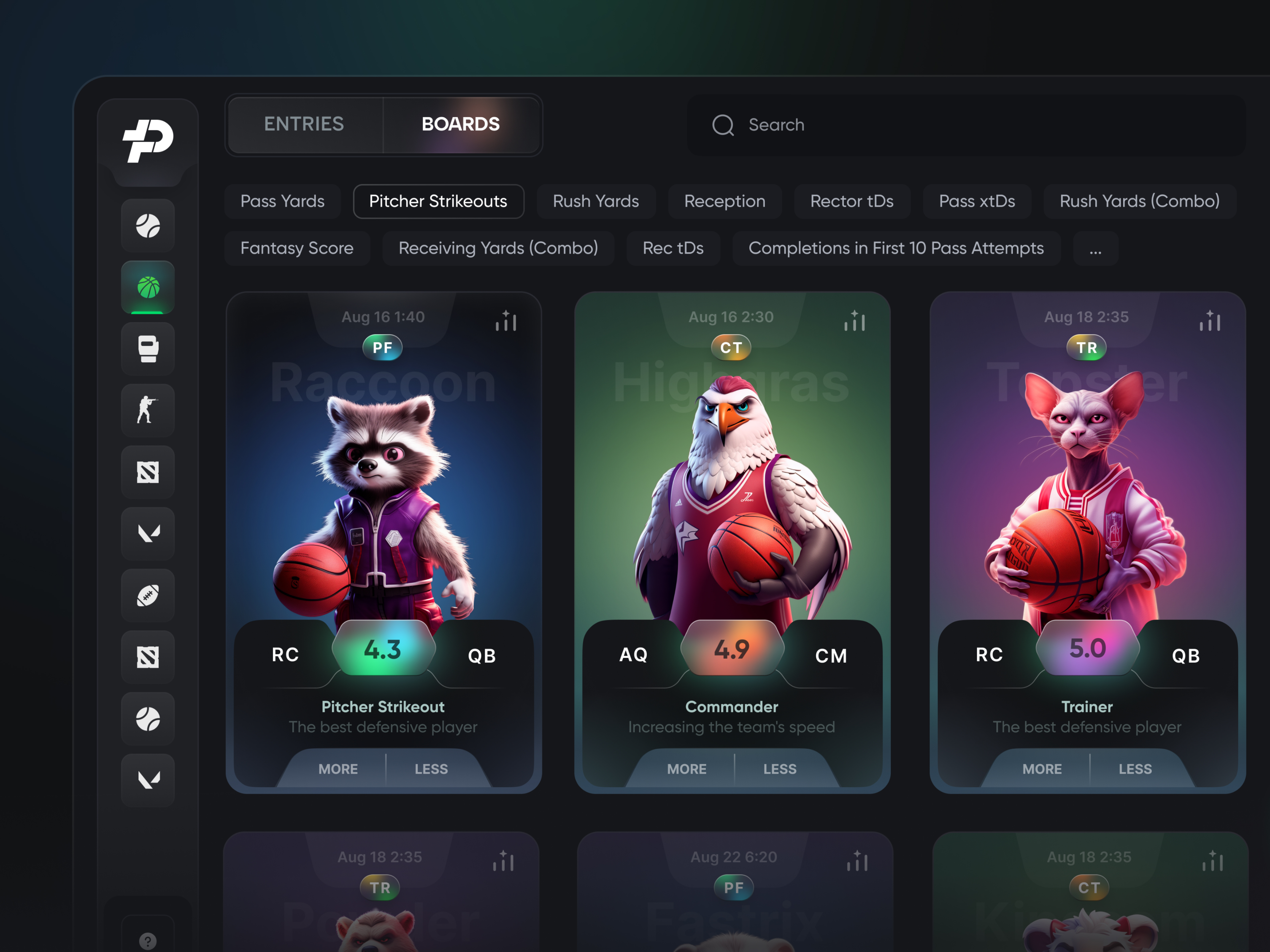 Fantasy Football - Game Ui Dashboard by Alex Morethan for Morethan ...