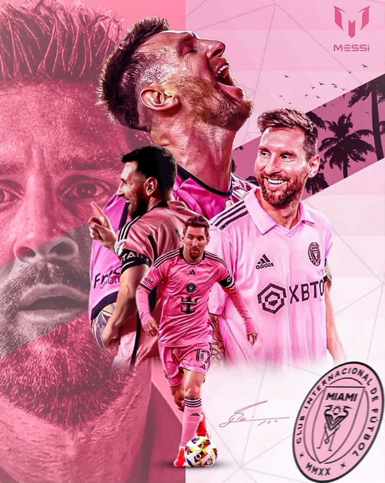 Lionel Messi Inter Miami CF Poster Design — Modern Football Art. by ...