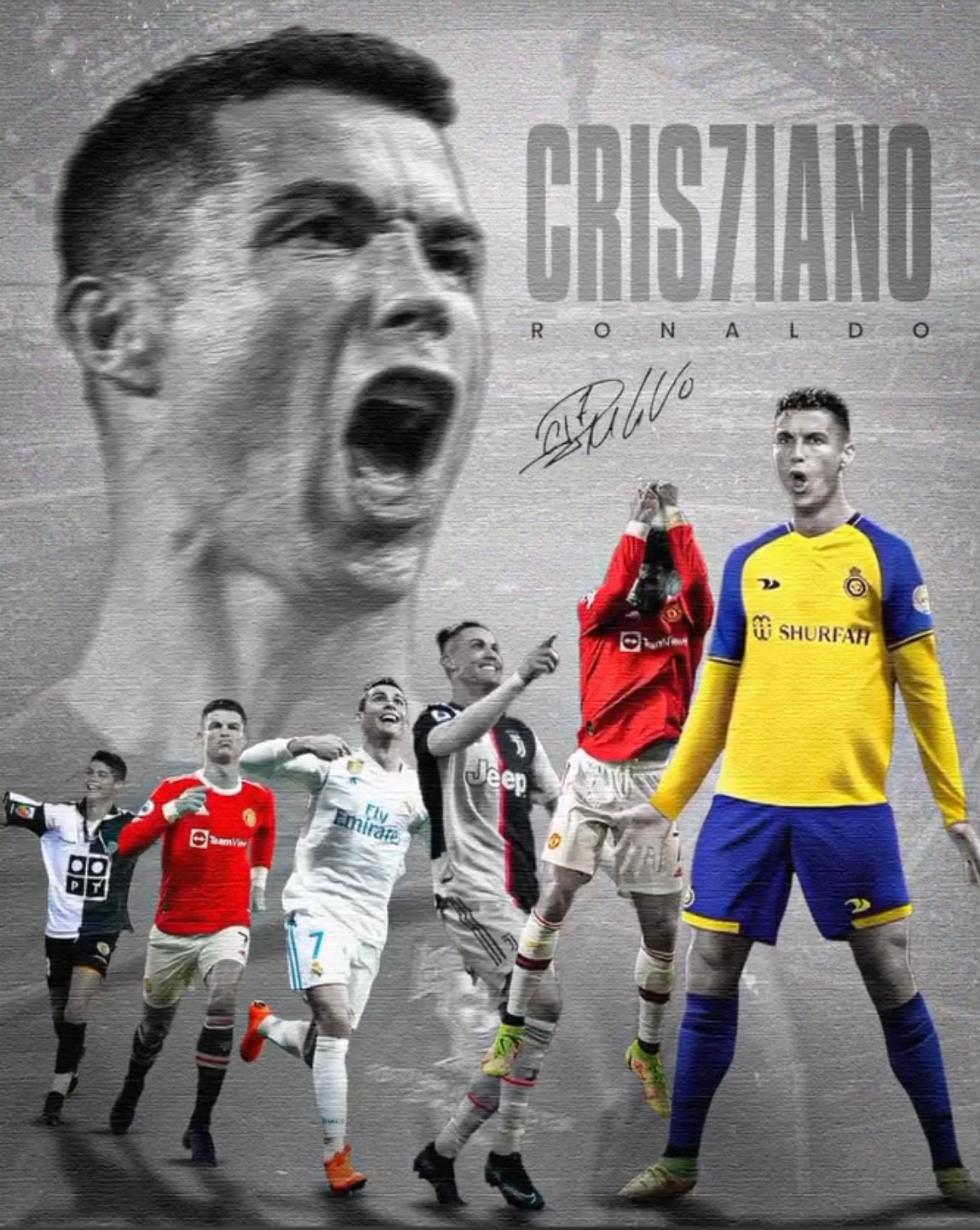 Cristiano Ronaldo FC Al Nassr Graphic Poster for Football Lovers by ...