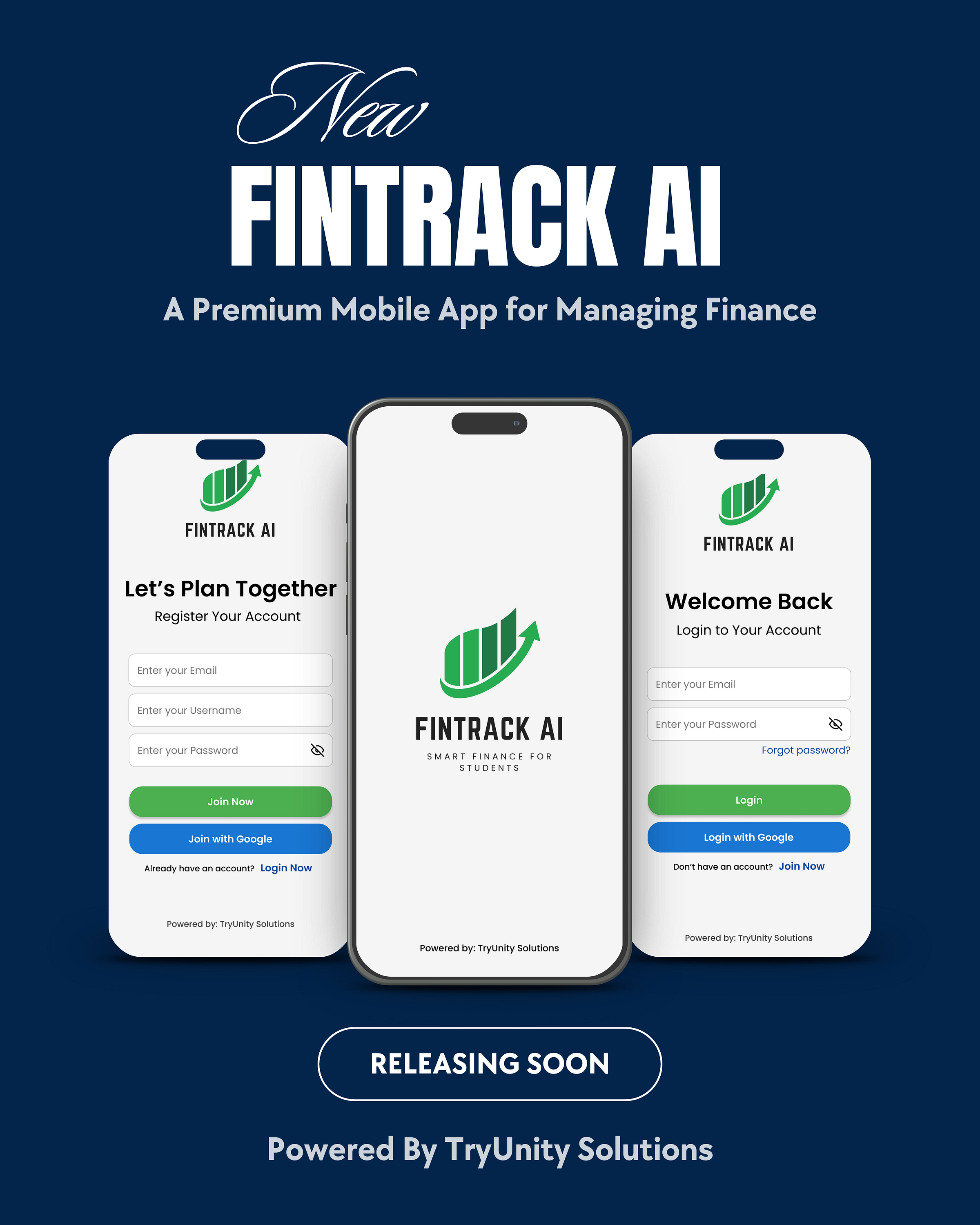 FinTrack AI – Splash, Login & Register UI 📱 by Alee Raza on Dribbble