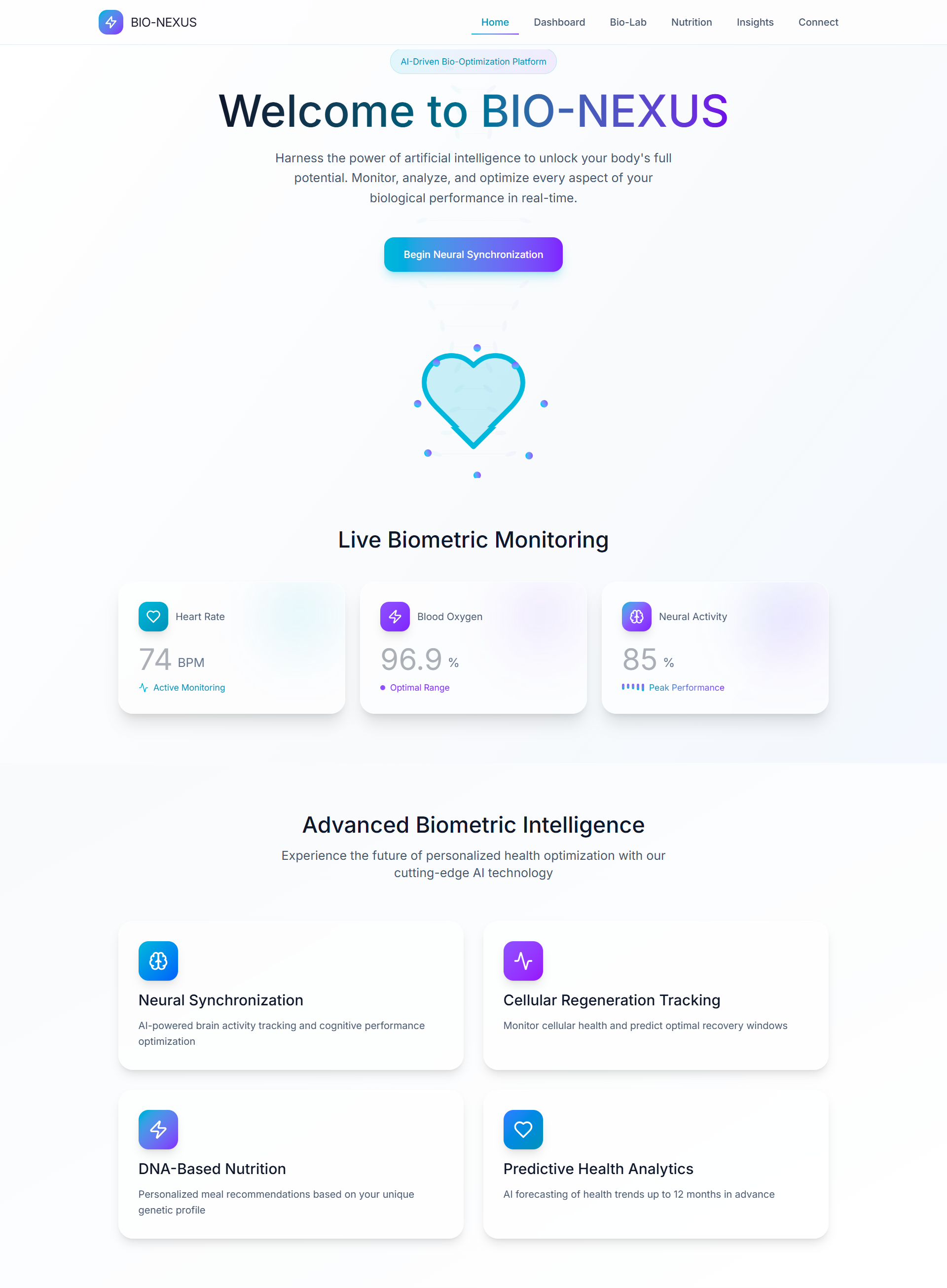 🧬Bio-Nexus AI— Health Intelligence Platform by Alex Wilson on Dribbble