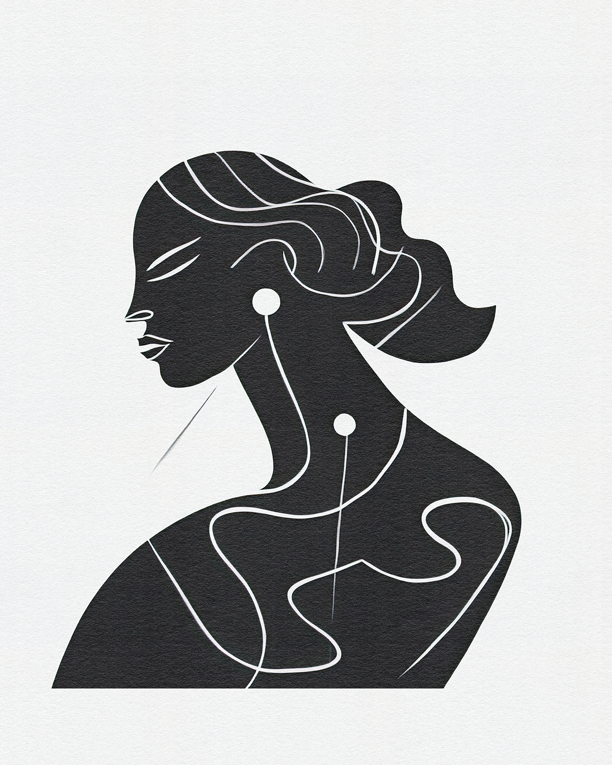 Modern Feminine Silhouettes: Minimalist Line Art Portrait Series by ...
